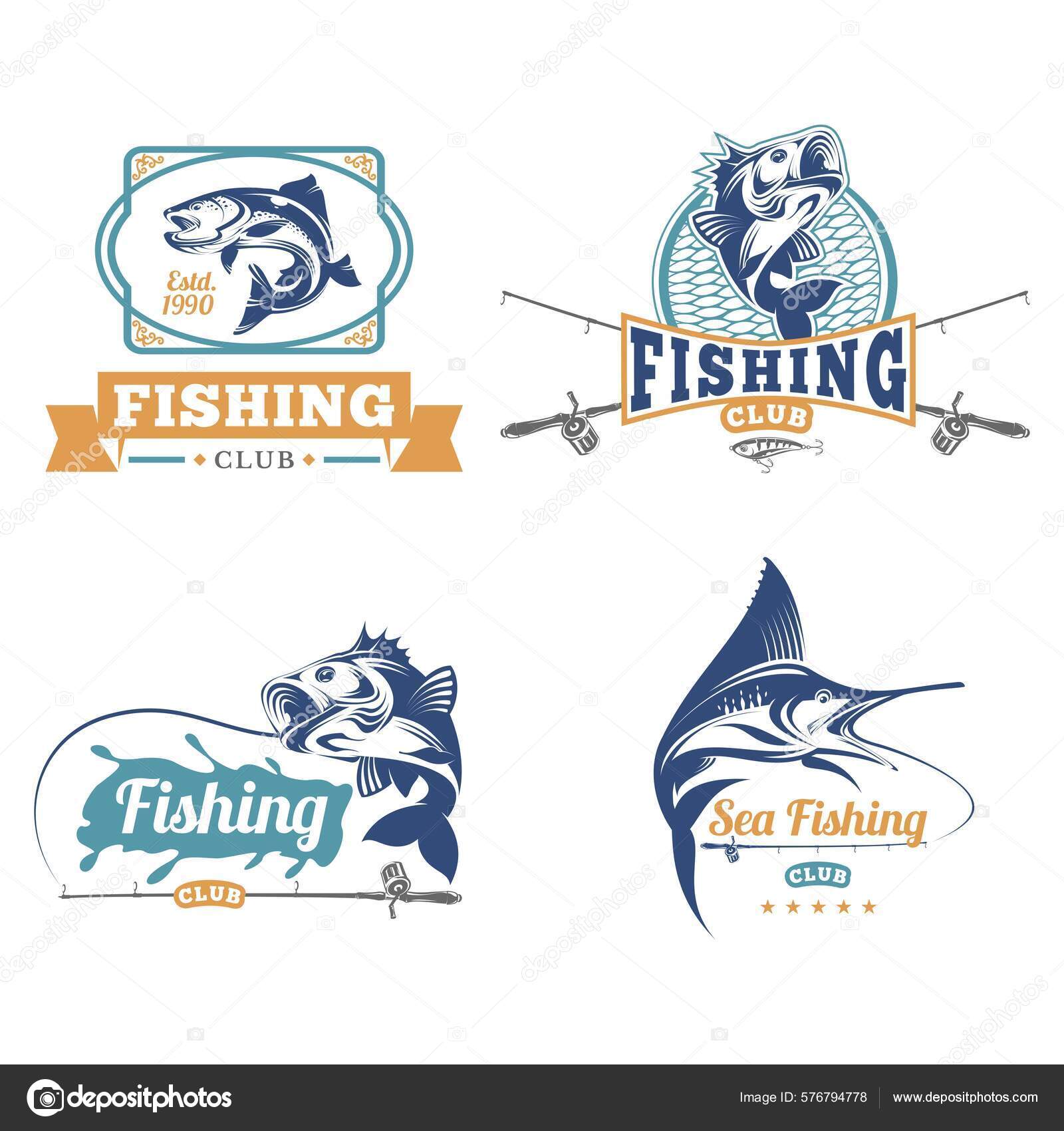 Simple Fishing Themed Vector Logo Design Stock Vector Image by ...