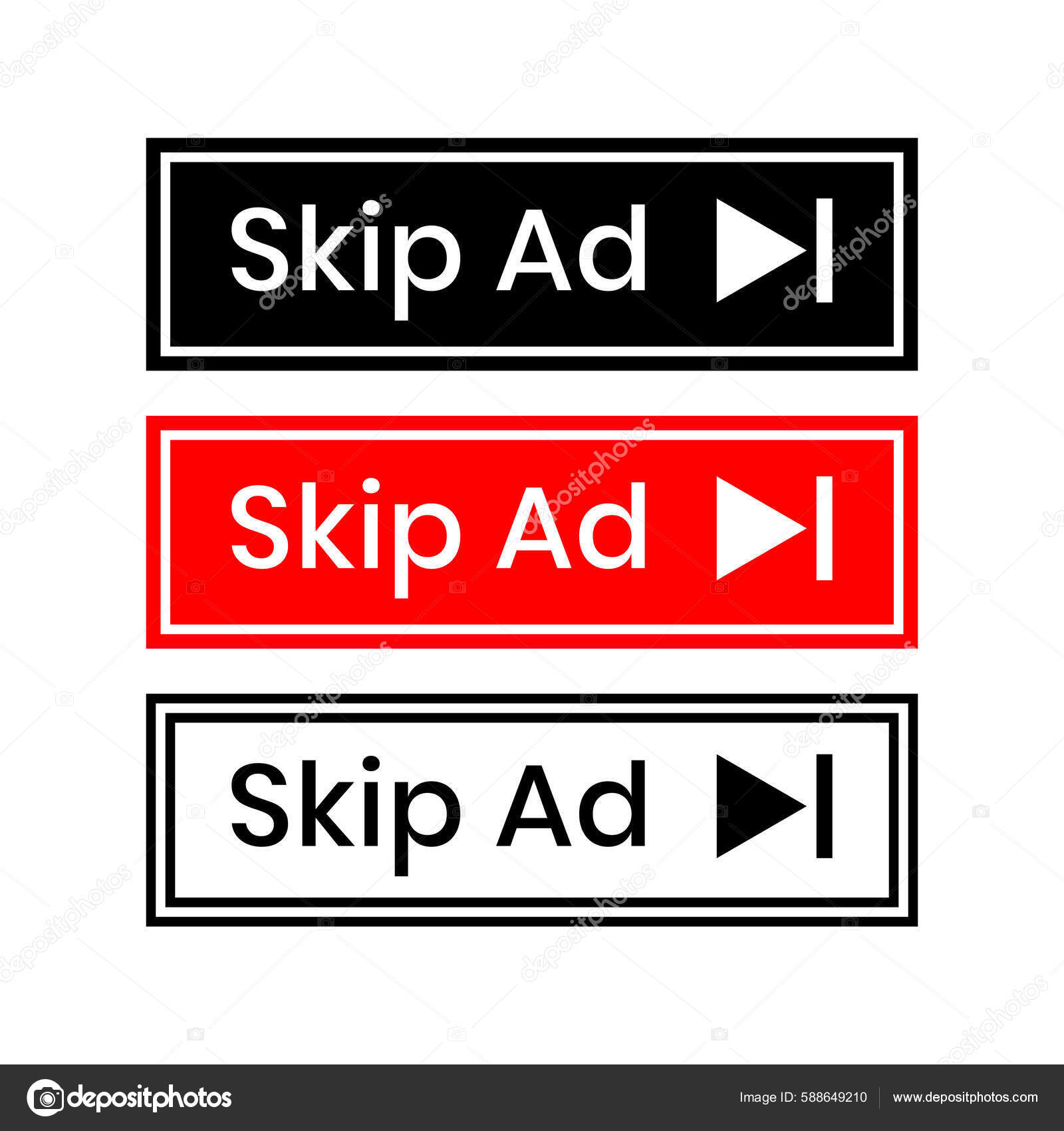 Simple Rectangle Vector Skip Button Icons Sign Design Collection Set 图库矢量图©Simplepaper 588649210