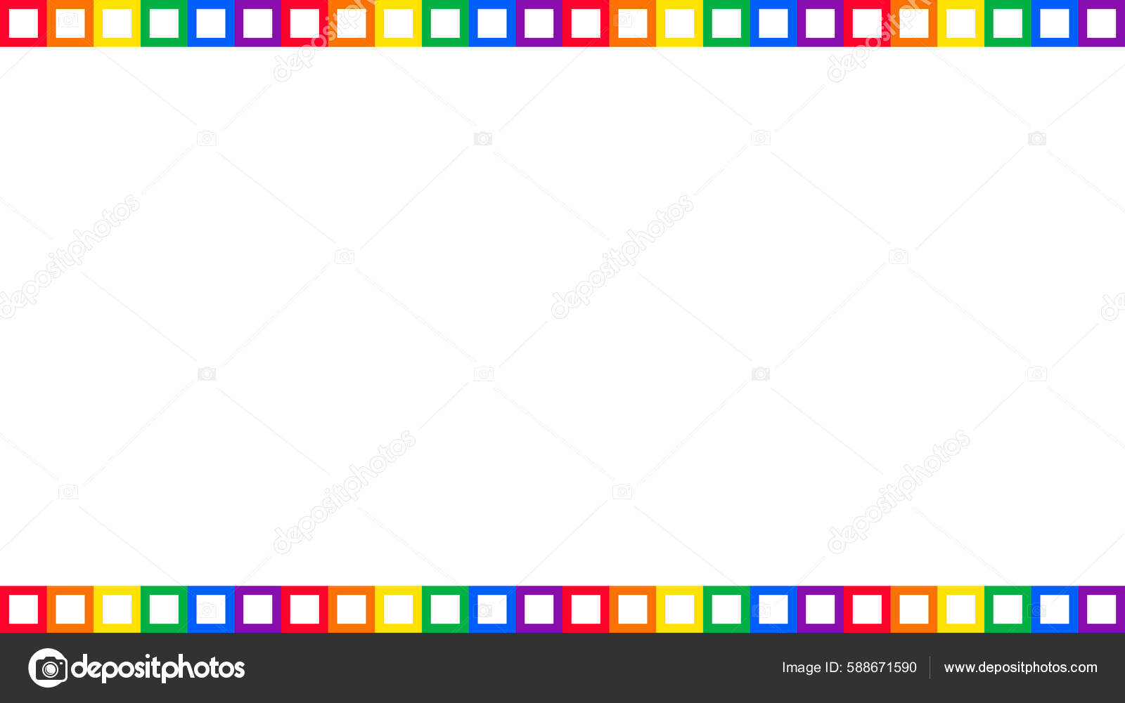 Square Rainbow Colorful Border Frame Background Design Happy Lgbt Pride ...