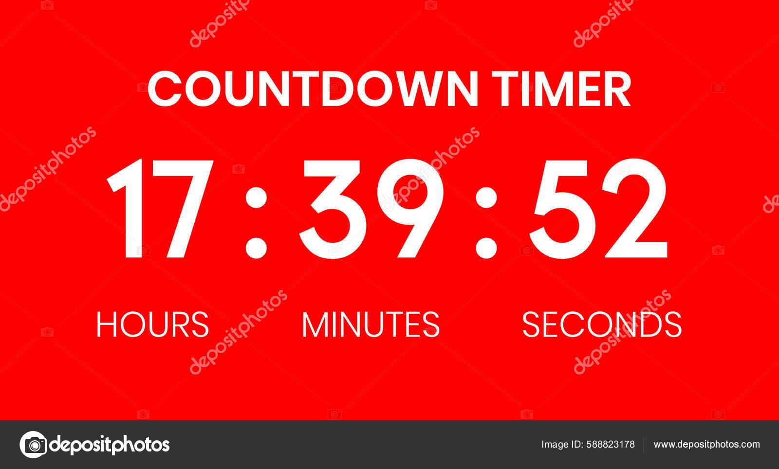 Countdown Timer Vector Design Graphic Template Digital Clock Counter ...
