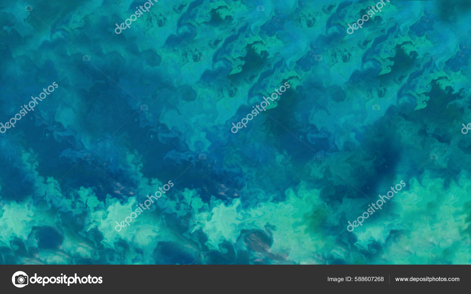 Turquoise Ocean Surface Pattern Background Planktons Deep Blue Waters ...