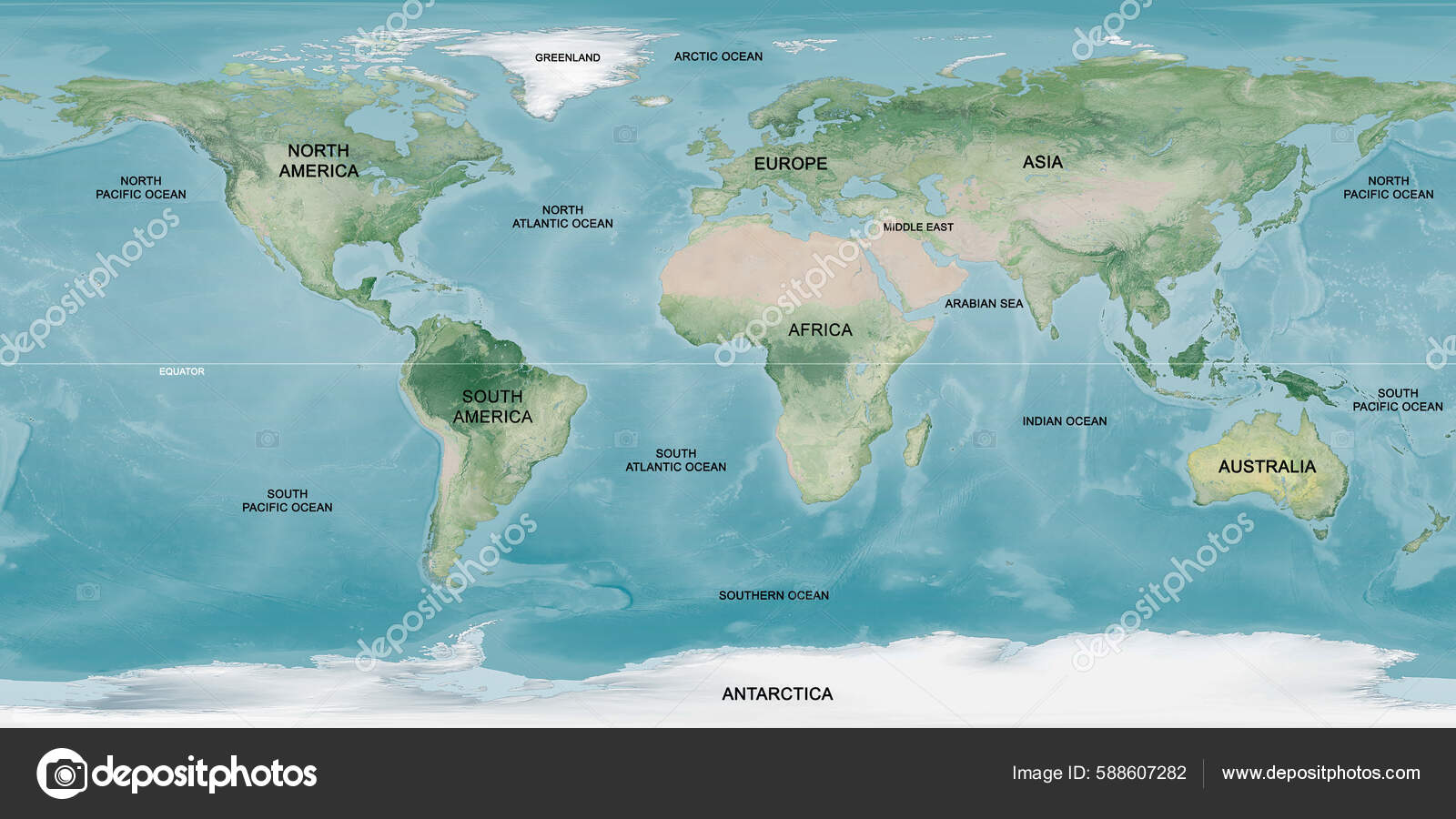 Earth Observatory Explorer Base Map World Flat View Space Detailed ...
