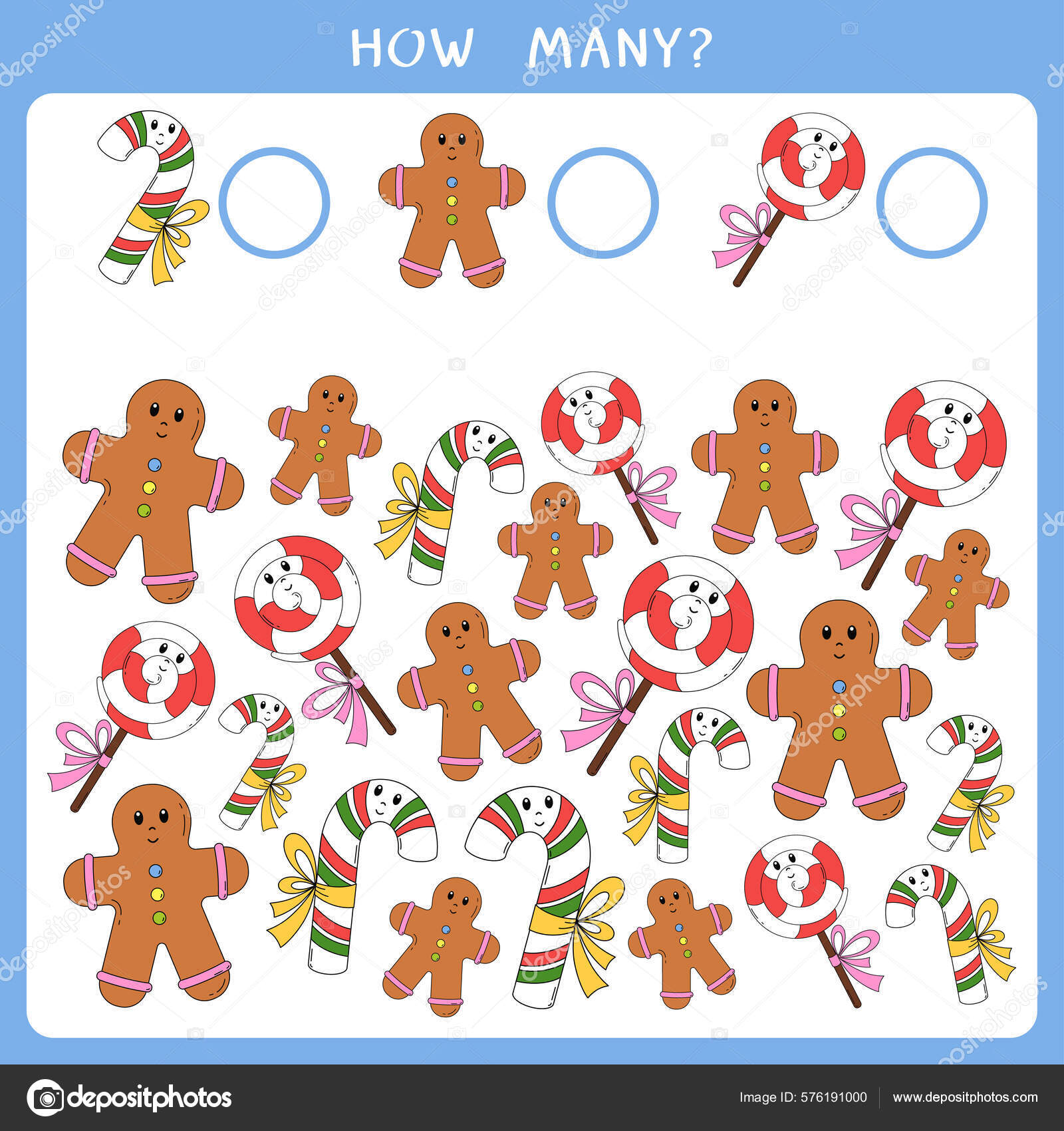 Juego Educativo Matemáticas Para Niños Cuenta Cuántos Dulces Navidad ...