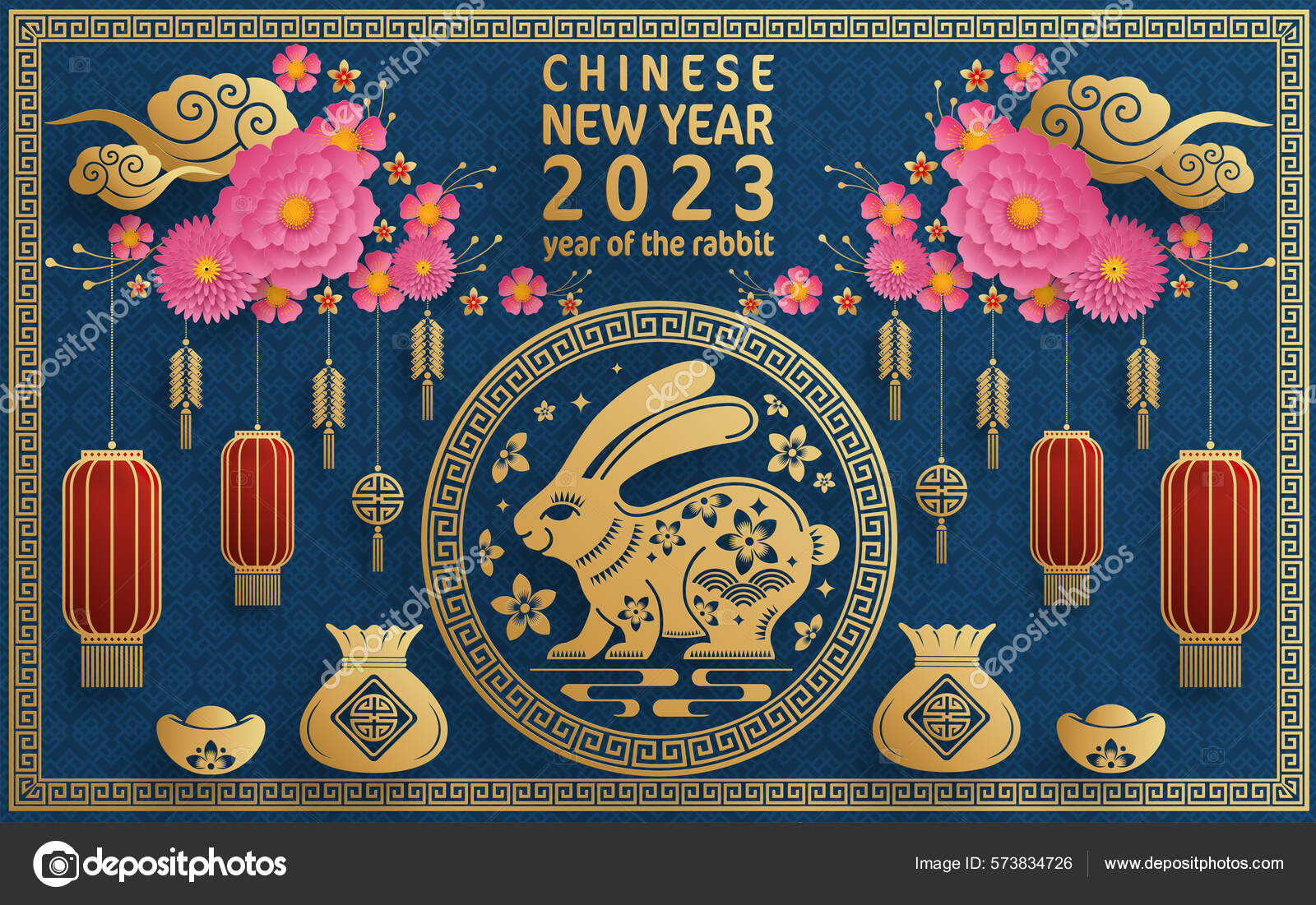 Happy Chinese New Year 2023 Year Rabbit Stock Vector by ©panyainjad ...