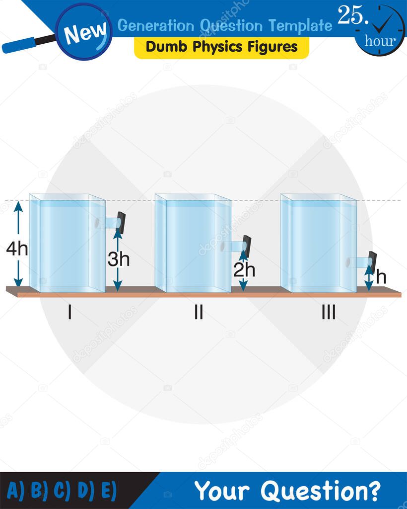 Physics, pressure and lifting force, pressure of stagnant waters ...