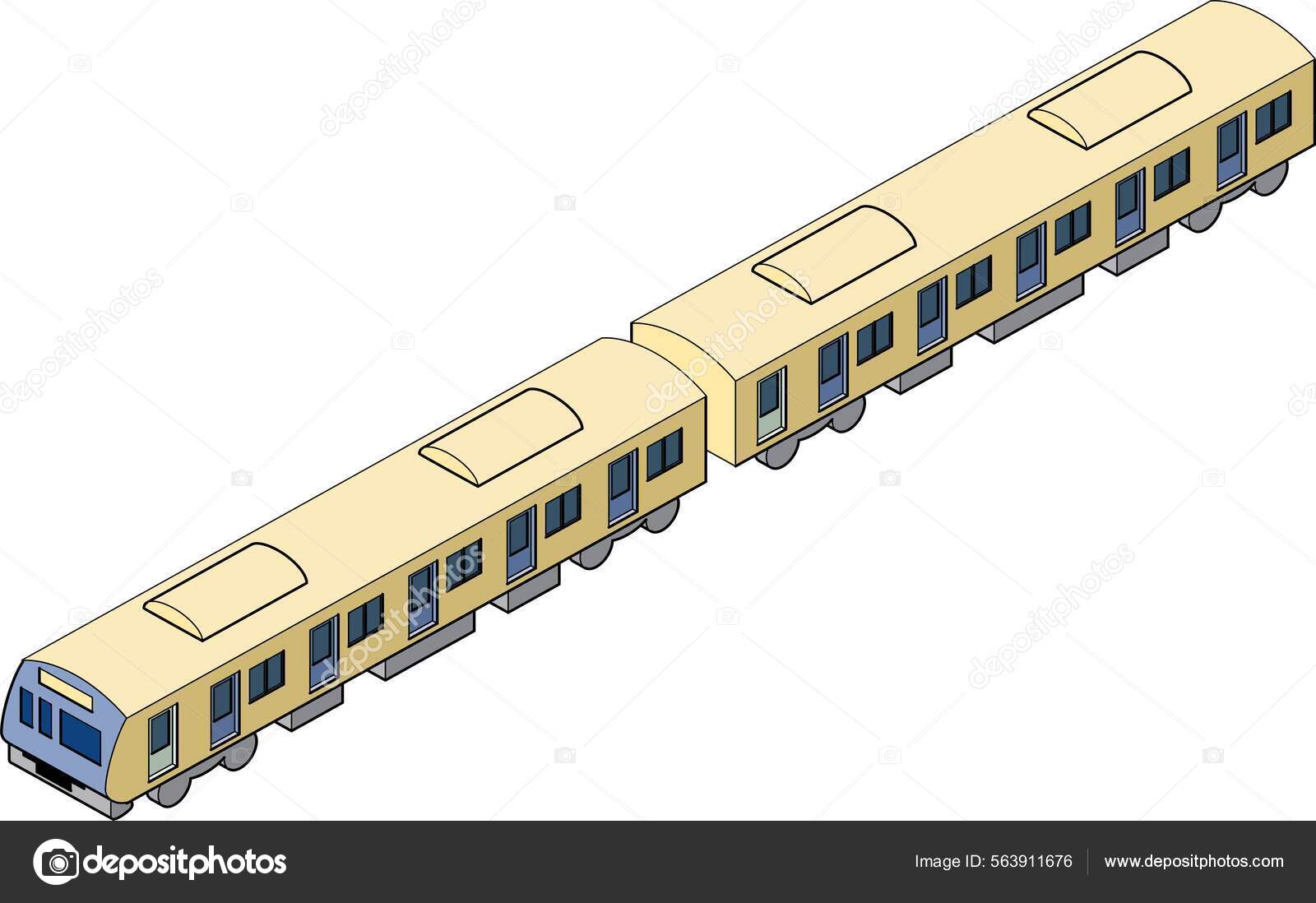 Illustration Isometric Style Subway Car Illustrations Icons Three ...