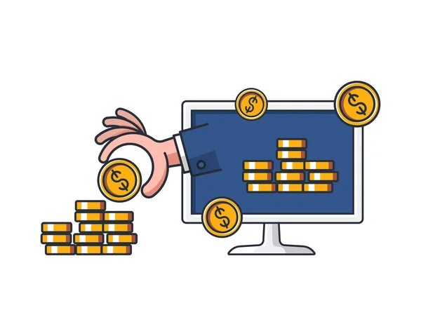 Collection Colored Thin Icon Bull Market Trading Hand Graph Money Stock ...