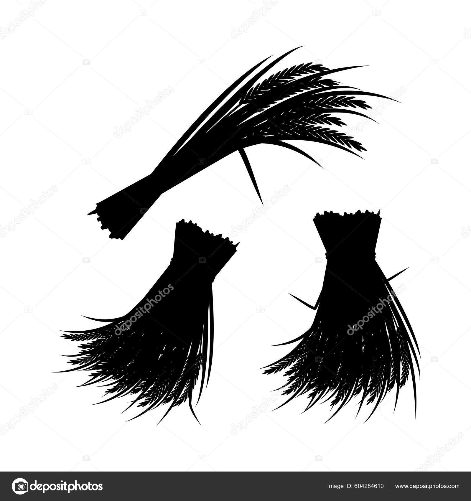 Rice Bundle Silhouette Vector Agricultural Harvesting Concept Isolated ...