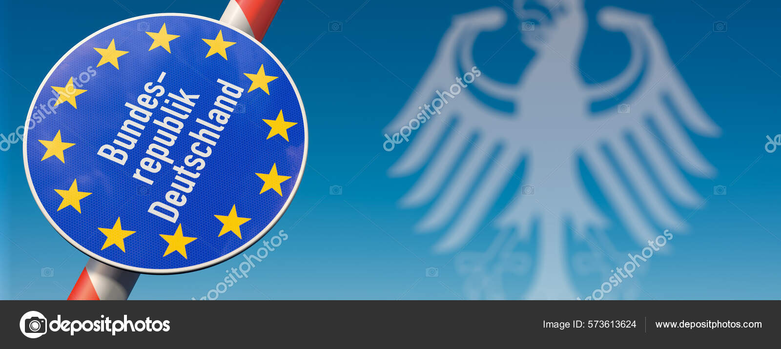 Open Borders Germany Opend Barrier Sign Bundesrepublik Deutschland ...