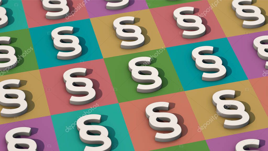 Signos de párrafo en cuadrados coloridos 2022