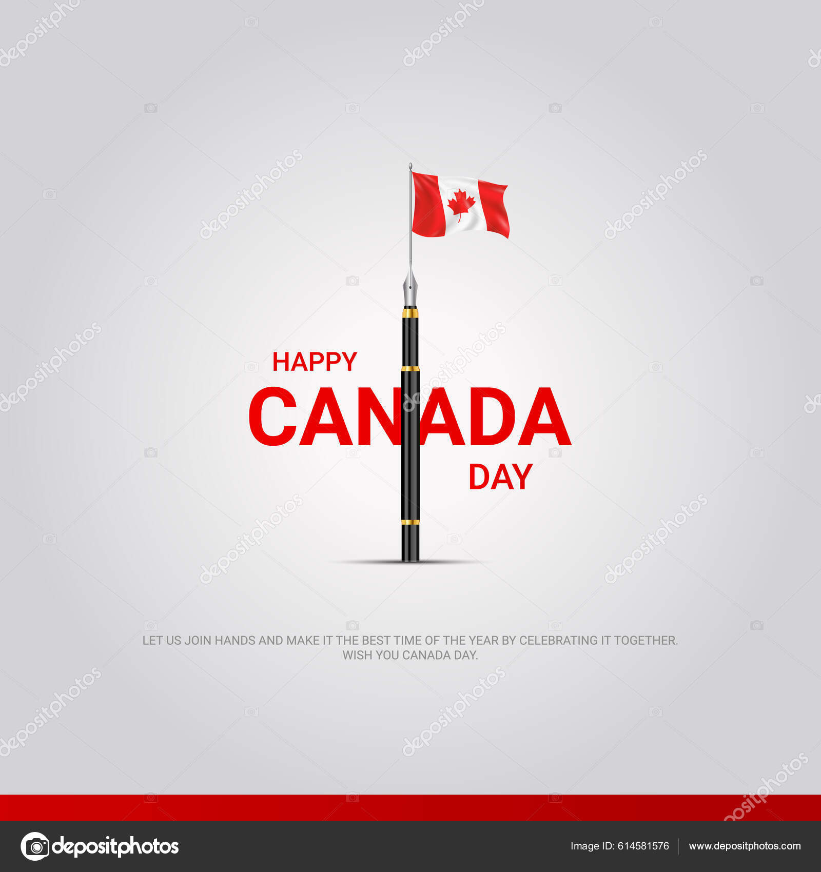 Happy Canada Day Background Red Vector Illustration Stock Vector Image ...