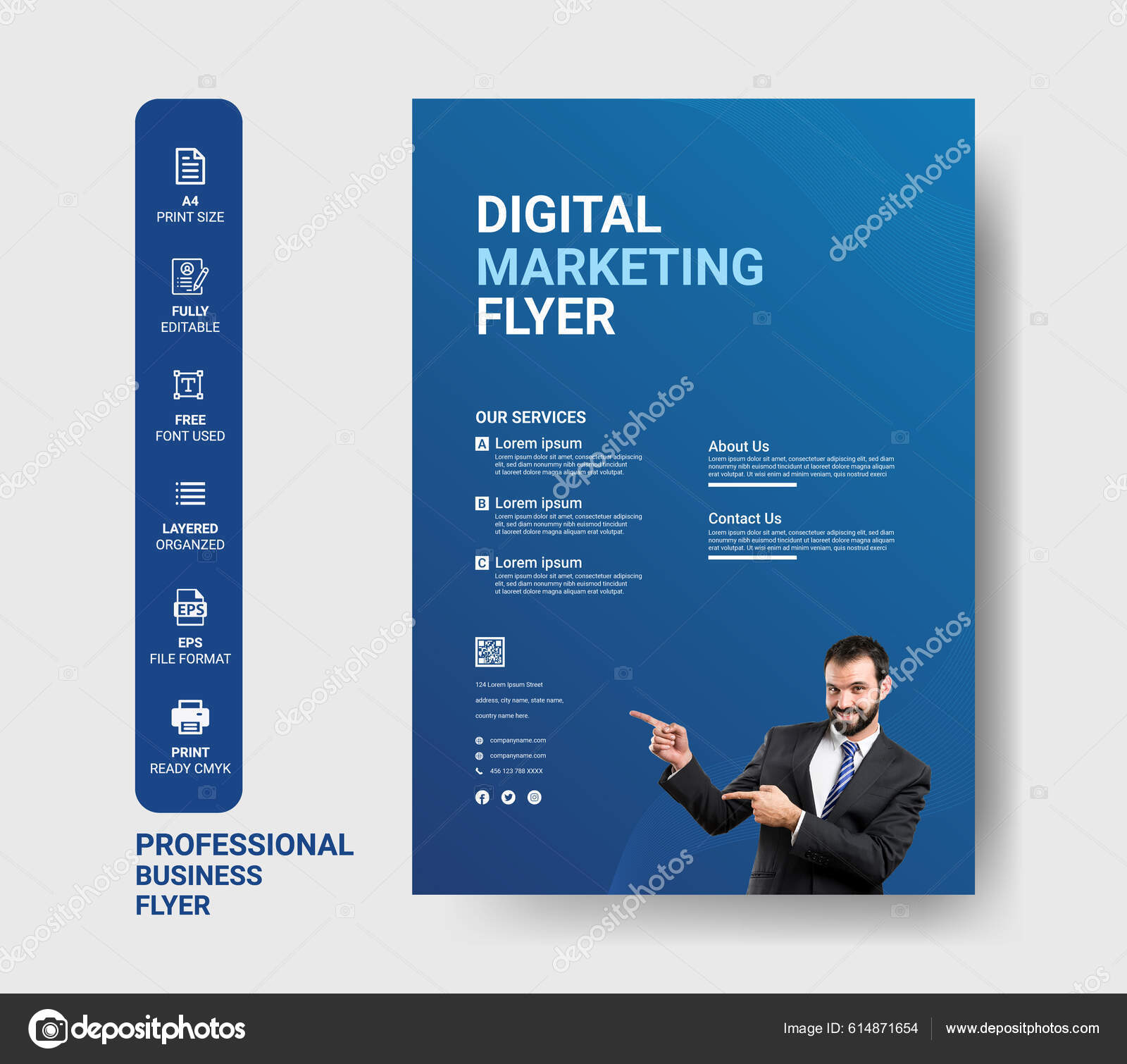 Template Vector Design Brochure Posters Corporate Presentations Portfolios Flyer Layout Stock ...