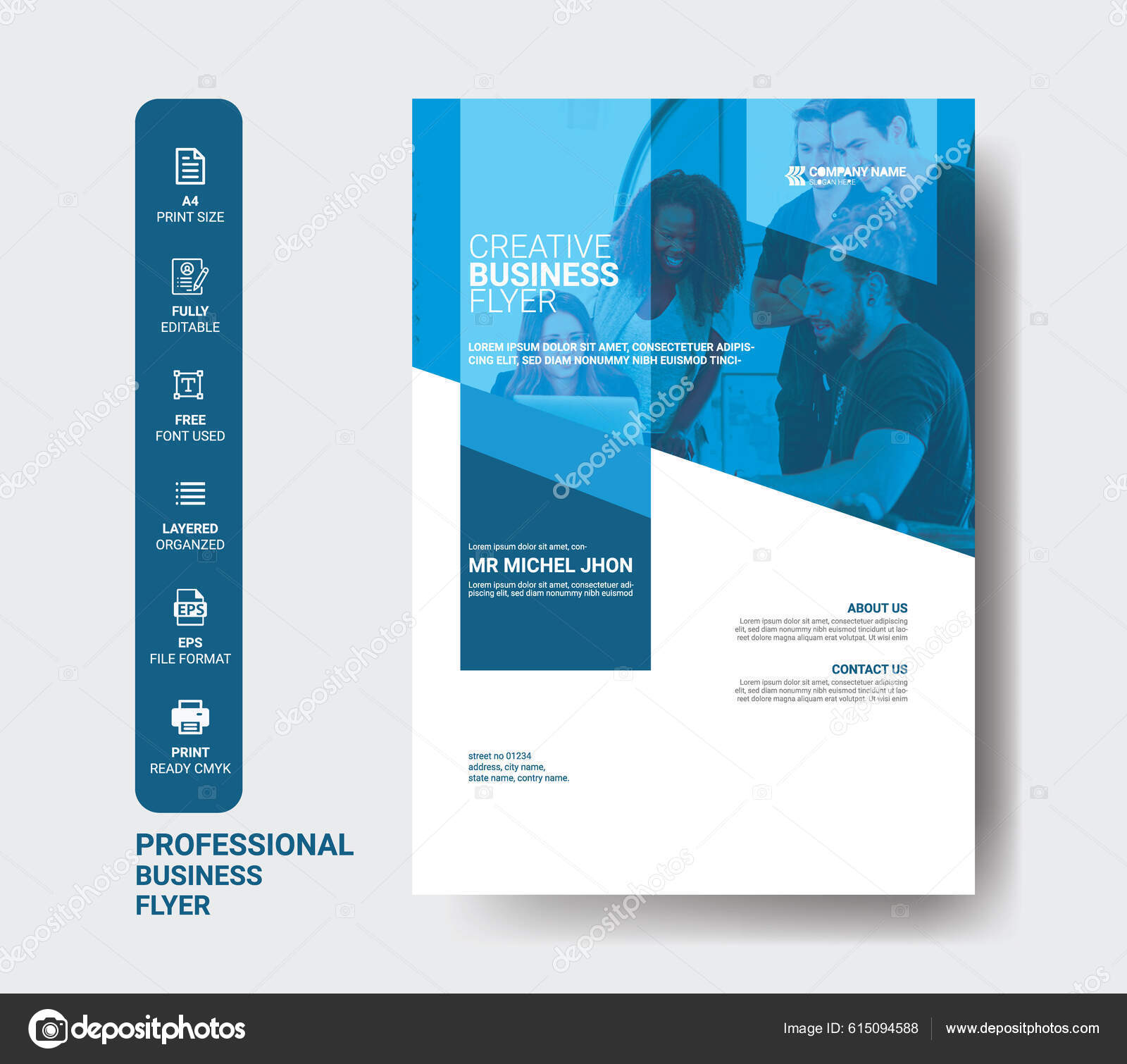 Desain Vektor Templat Untuk Brosur Poster Presentasi Perusahaan ...