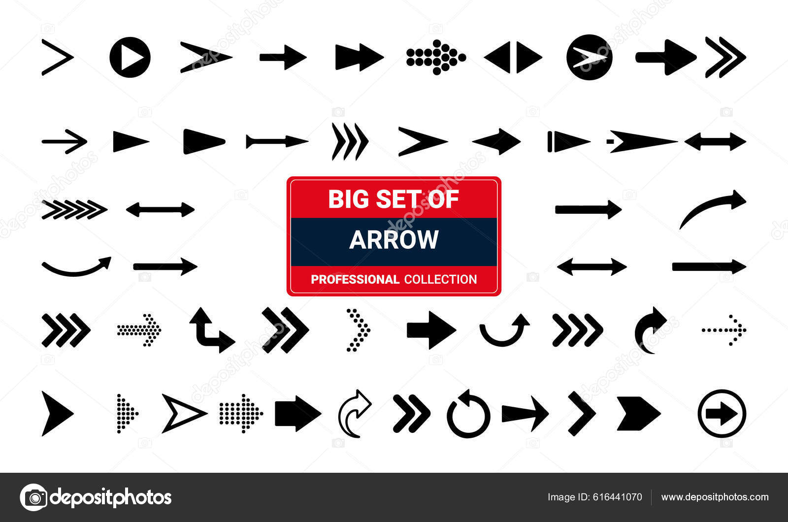 Arrow Vector Collection Design Navigation Bar Stock Vector by ...
