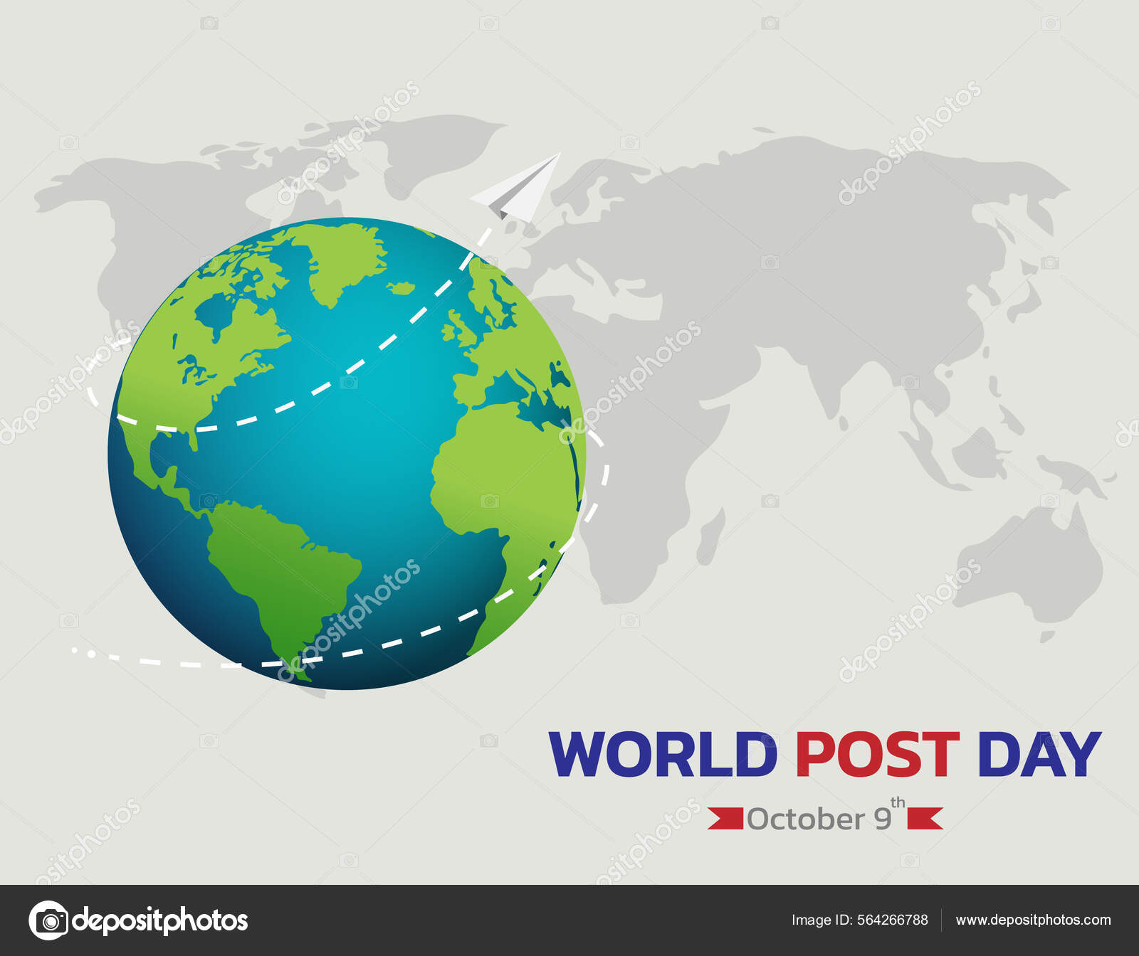 World Post Day Flying Mail Paper World World Map Background Stock ...
