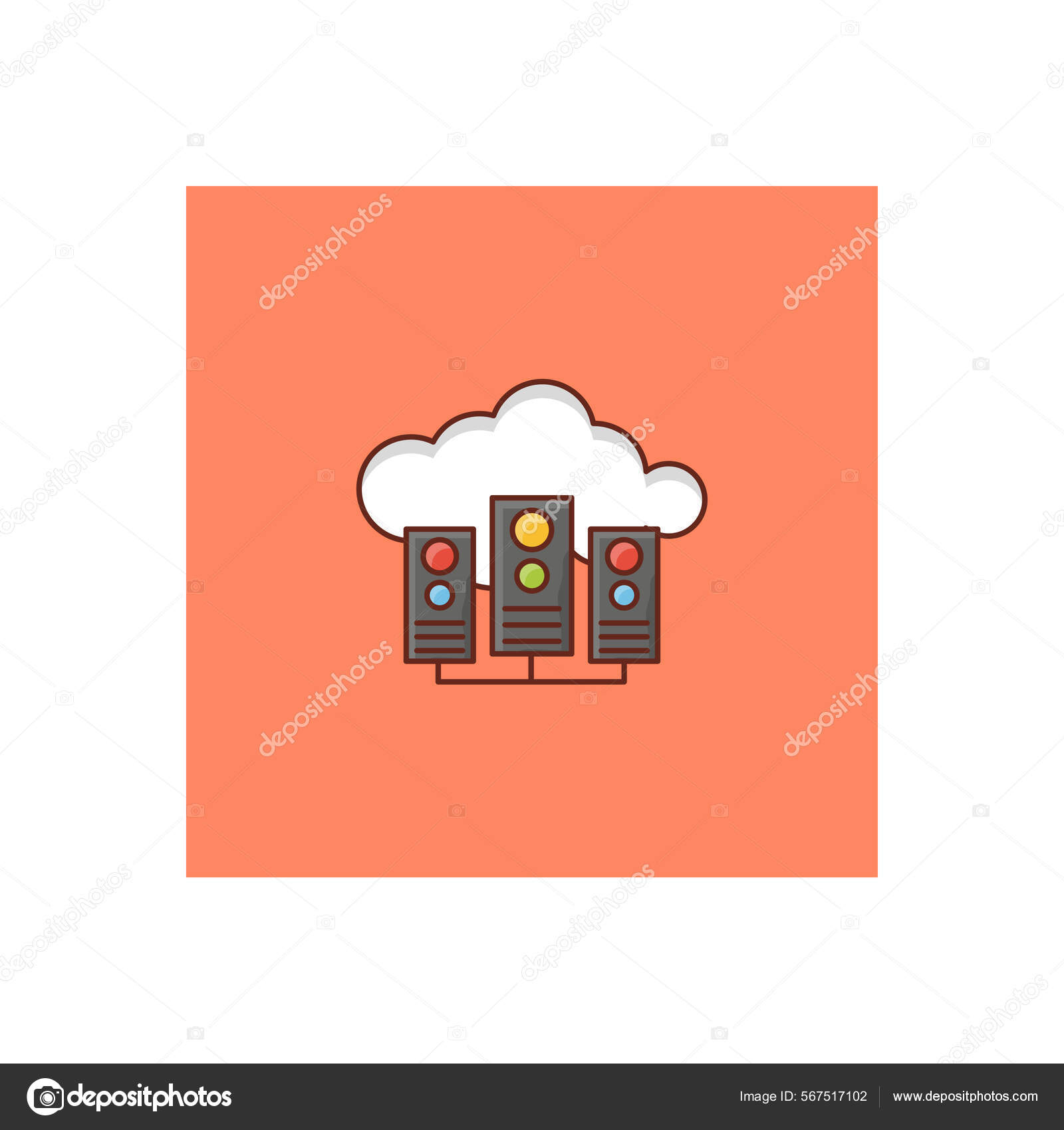 Server Connection Vector Illustration Transparent Background Premium ...