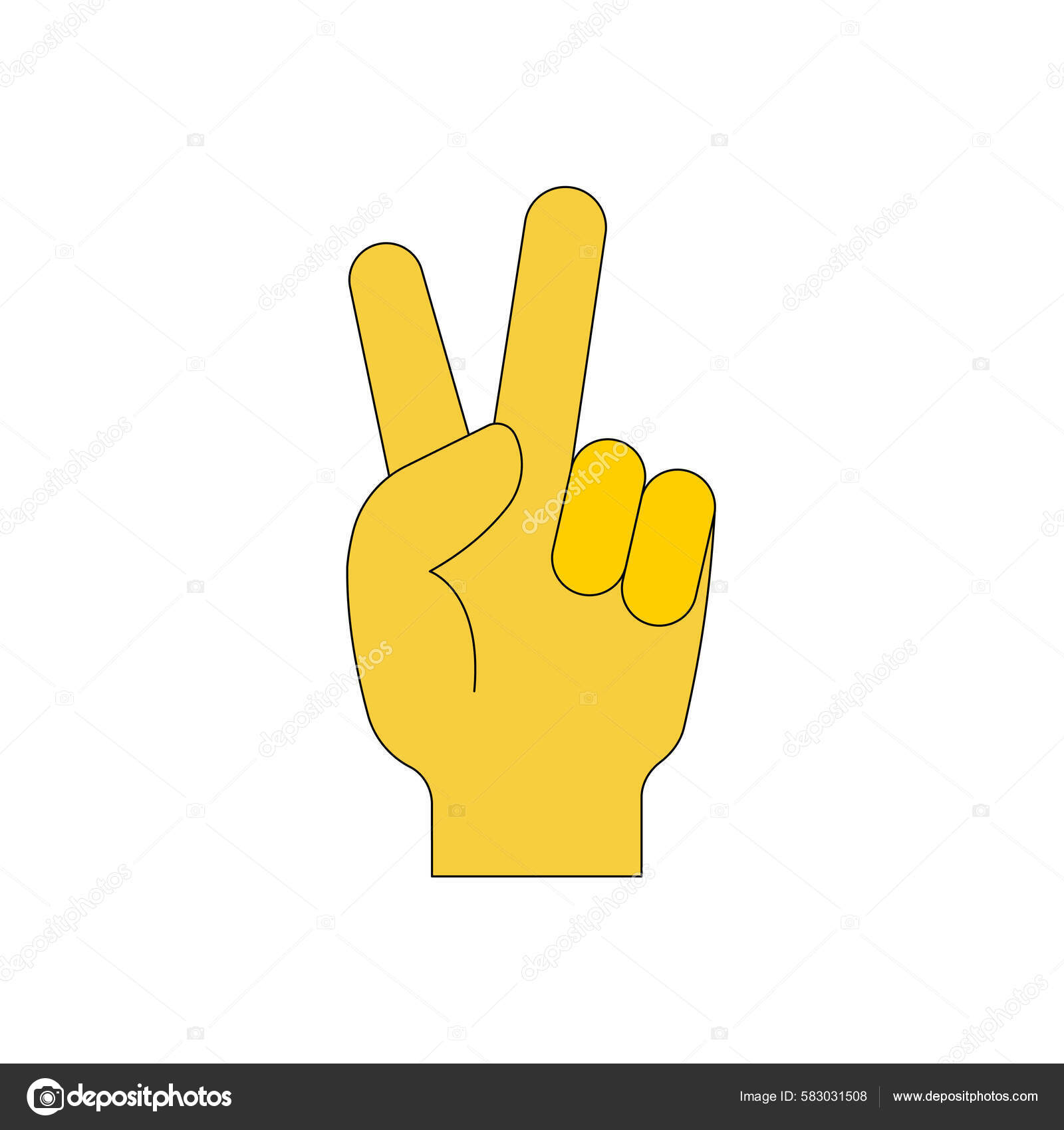 Hand Signals Victory Stock Vector by ©flaticondesign 583031508
