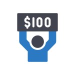 100 Dollars icon Stock Vector by ©Blankstock 144670937