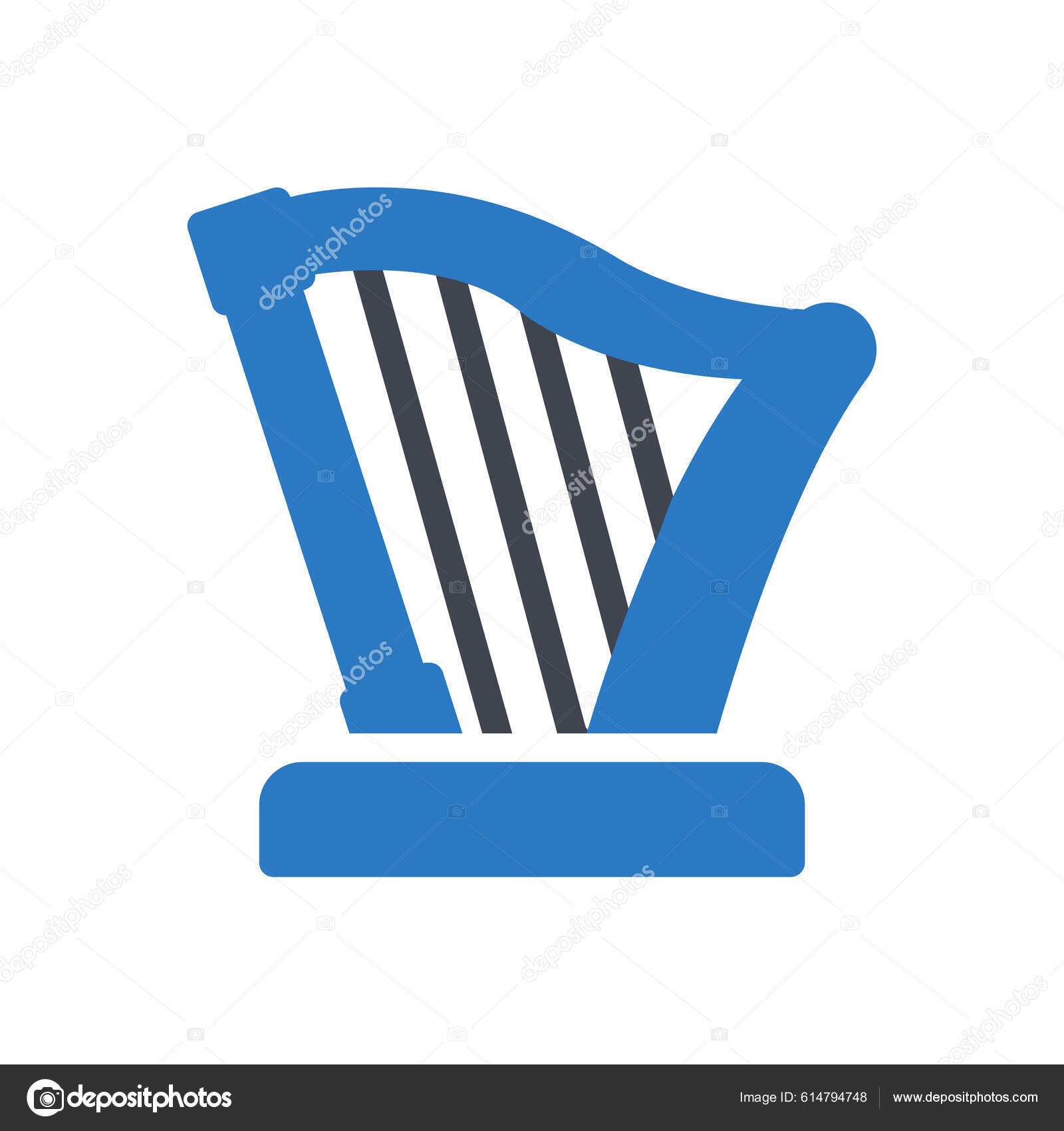 Harp Vector Illustration Transparent Background Premium Quality Symbols ...