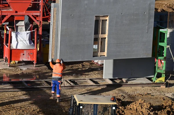 Lifting Precast Panels Construction Site – Stock Editorial Photo ...