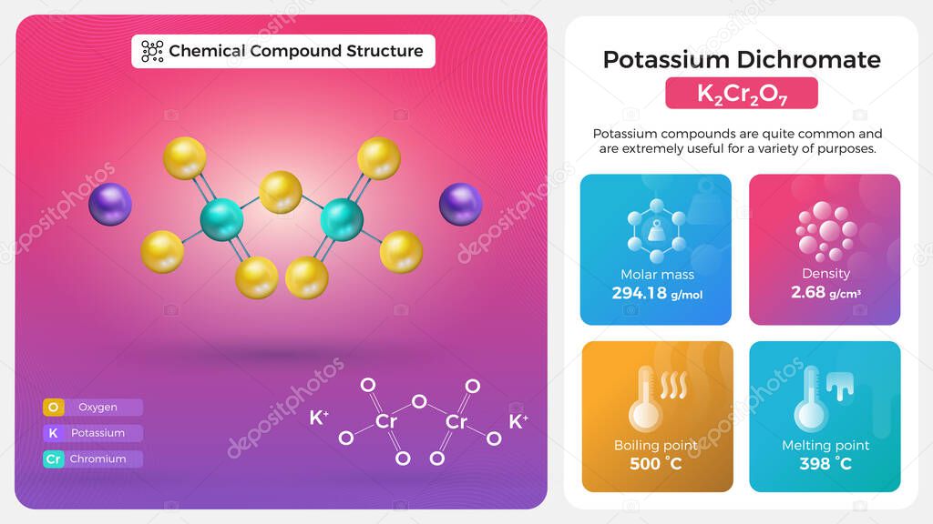 Propiedades del dicromato de potasio y estructura química compuesta 2023