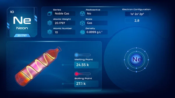 Neon elements of the periodic table imágenes de stock de arte vectorial ...