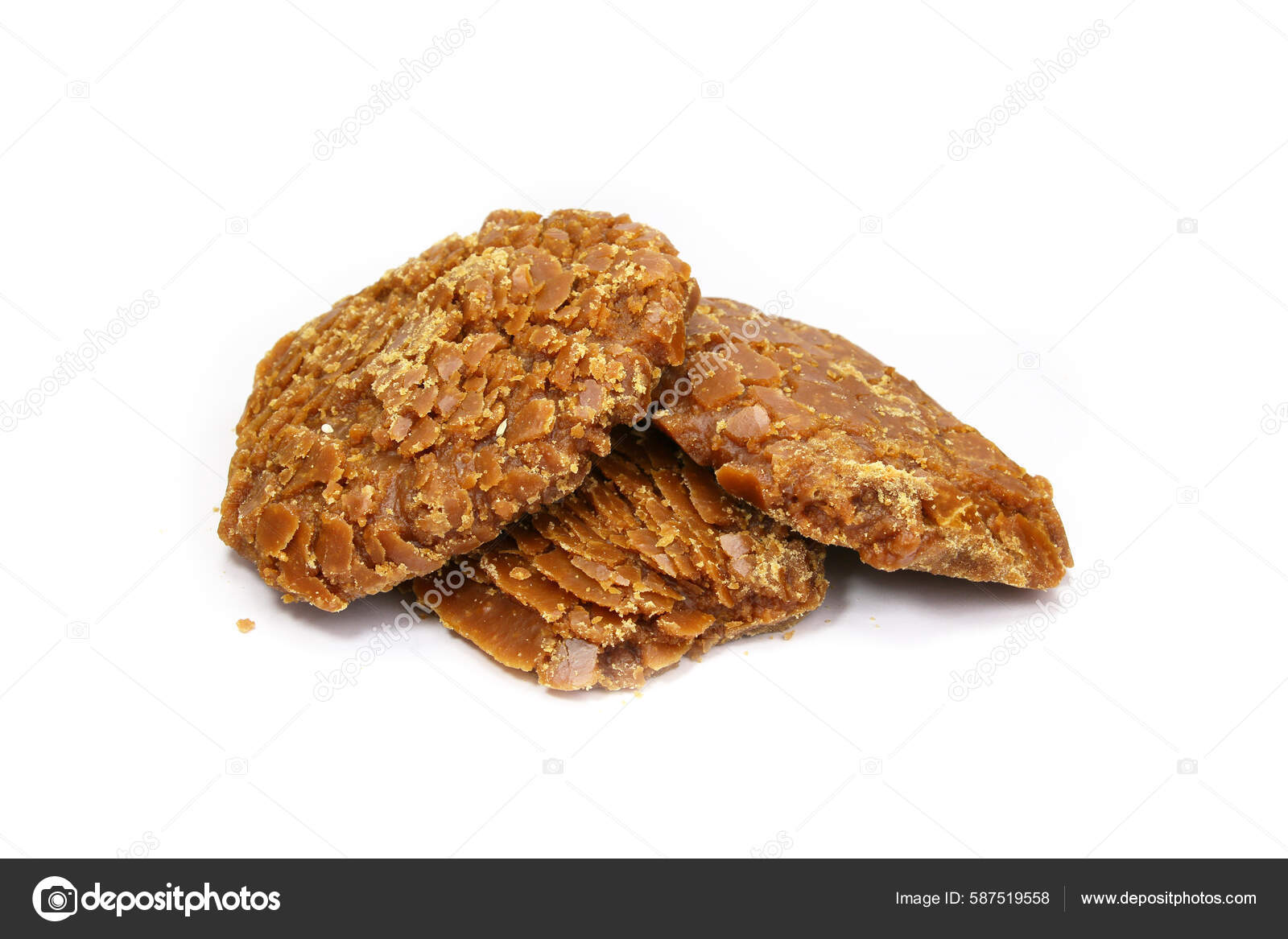 Brown Sugar Jaggery Isolated White Background Stock Photo by ...
