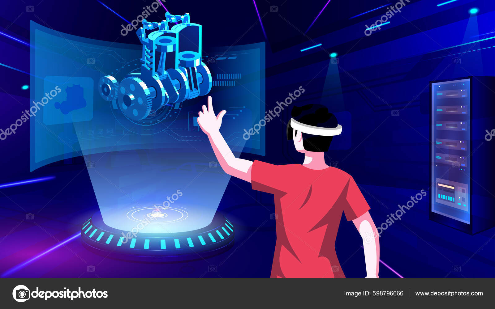 Visualizing Experiencing Model Two Cylinder Diesel Engine Mixed Reality ...