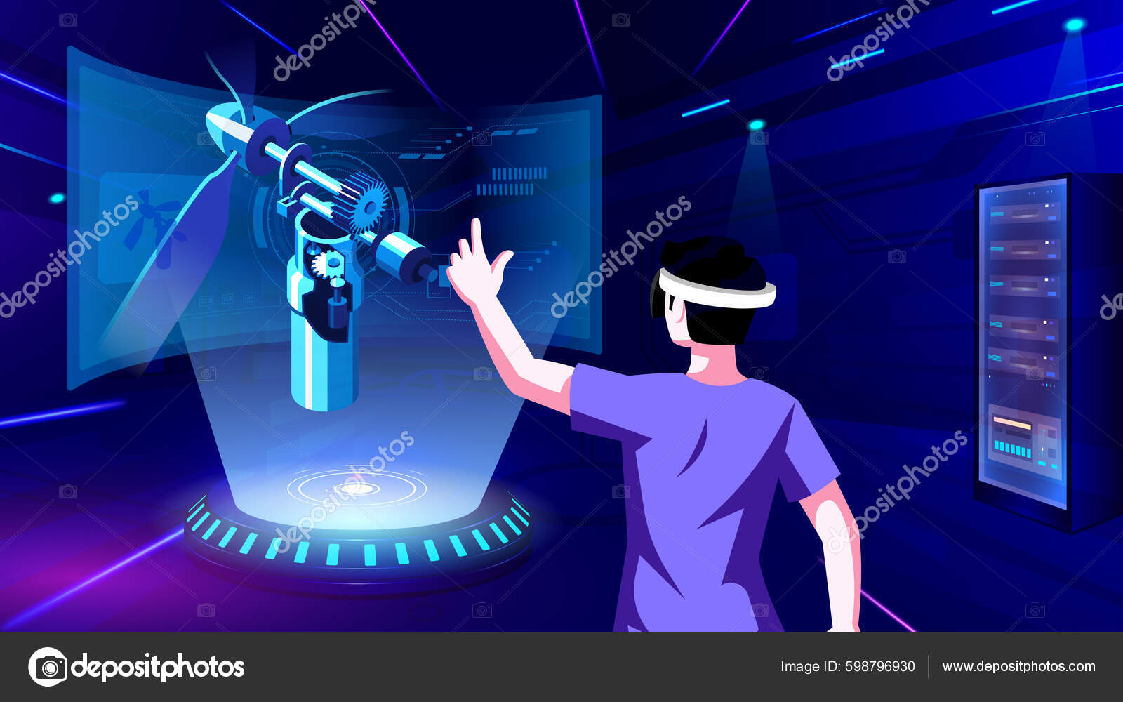 Visualizing Experiencing Model Windmill Mixed Reality Vector ...