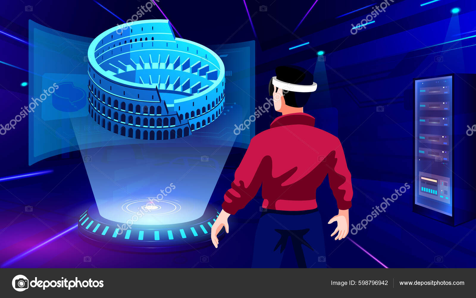 Visualizing Experiencing Model Colleseum Monument Mixed Reality Vector ...