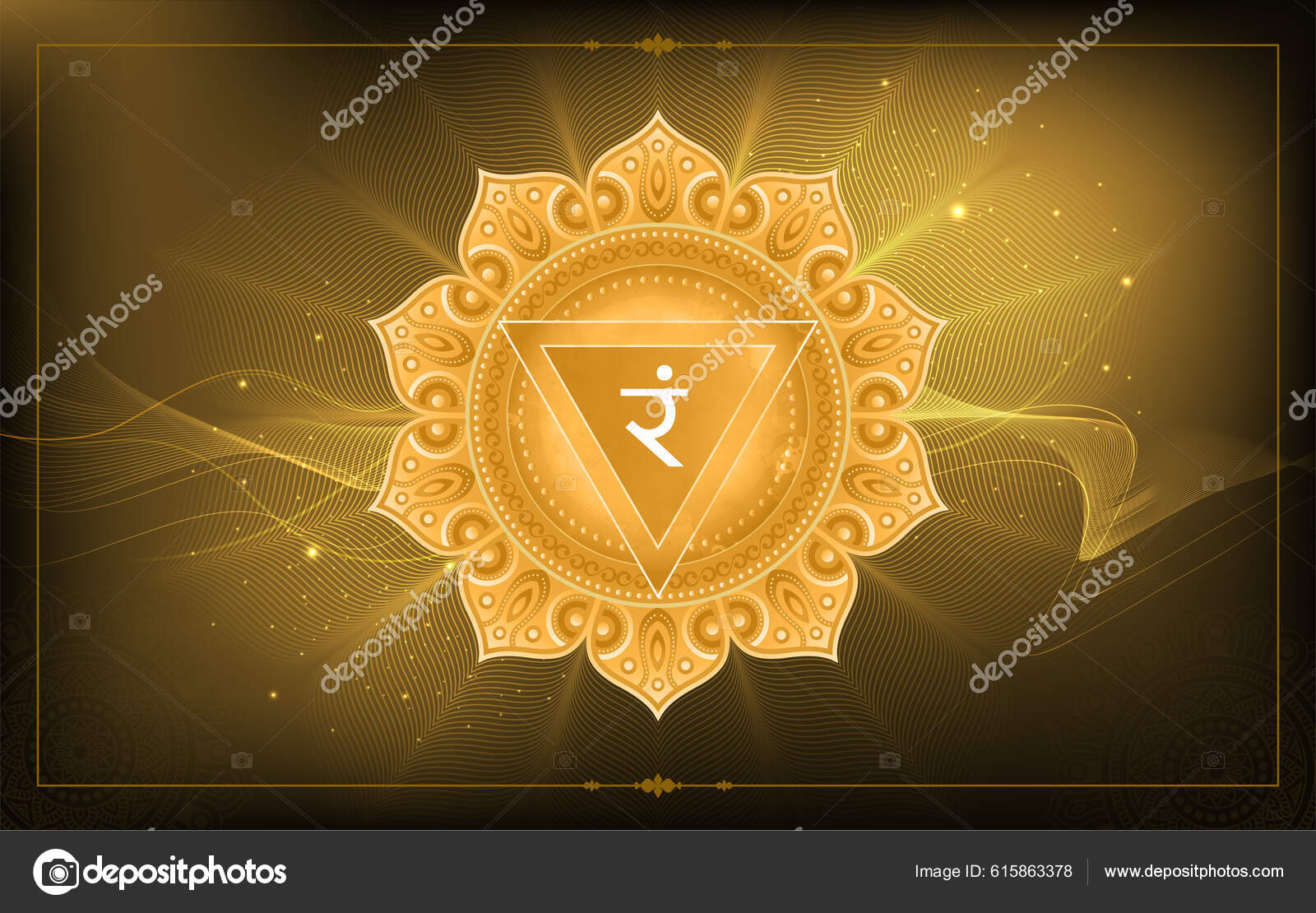 Plexo Solar Manipura Projeto Símbolo Chakra Vector Vetor de stock de ...