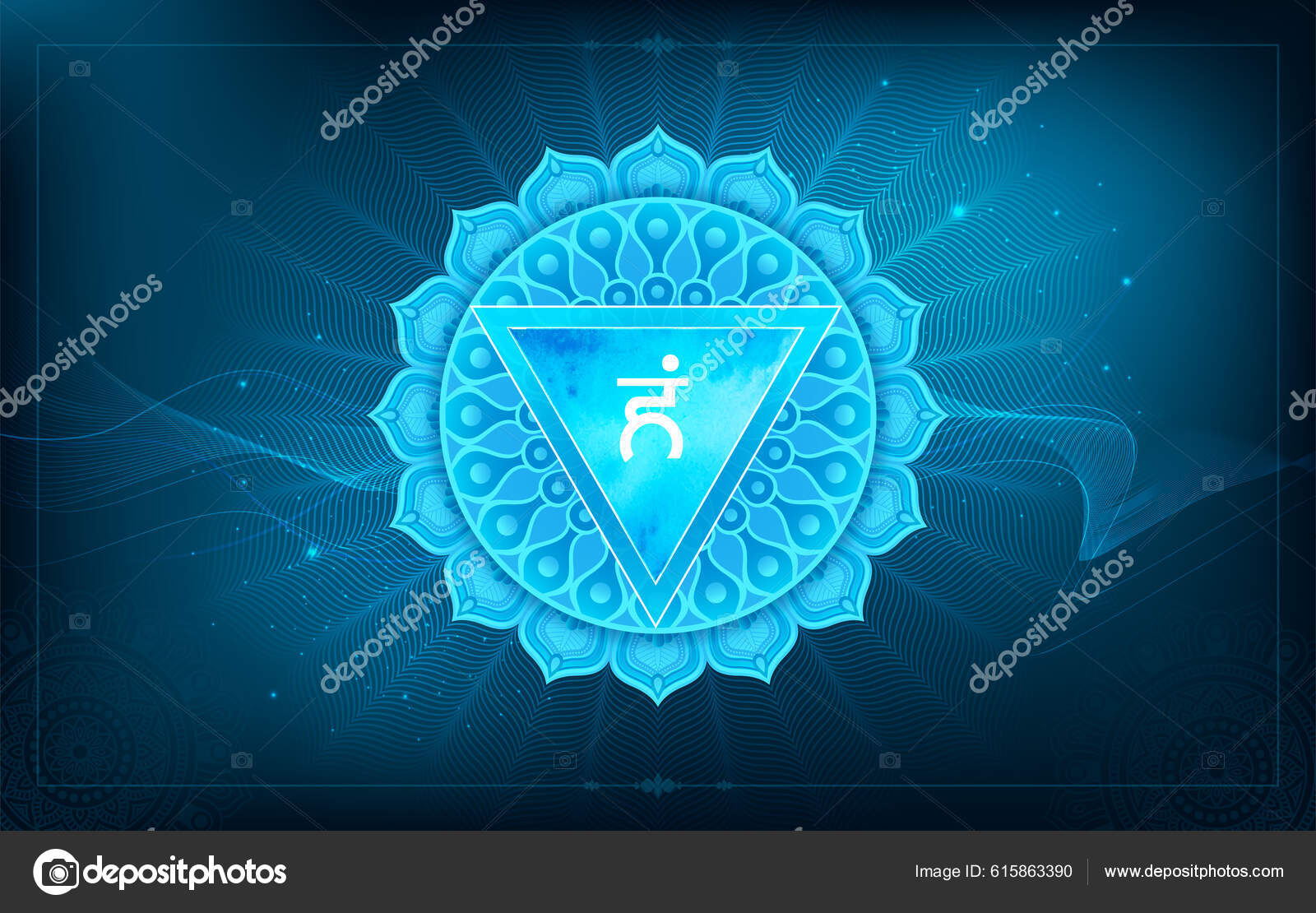 Throat Vishuddha Chakra Vector Symbol Design Stock Vector by ...