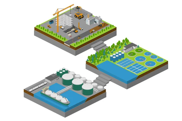 Pabrik pengolahan air limbah Vector Art Stock Images | Depositphotos