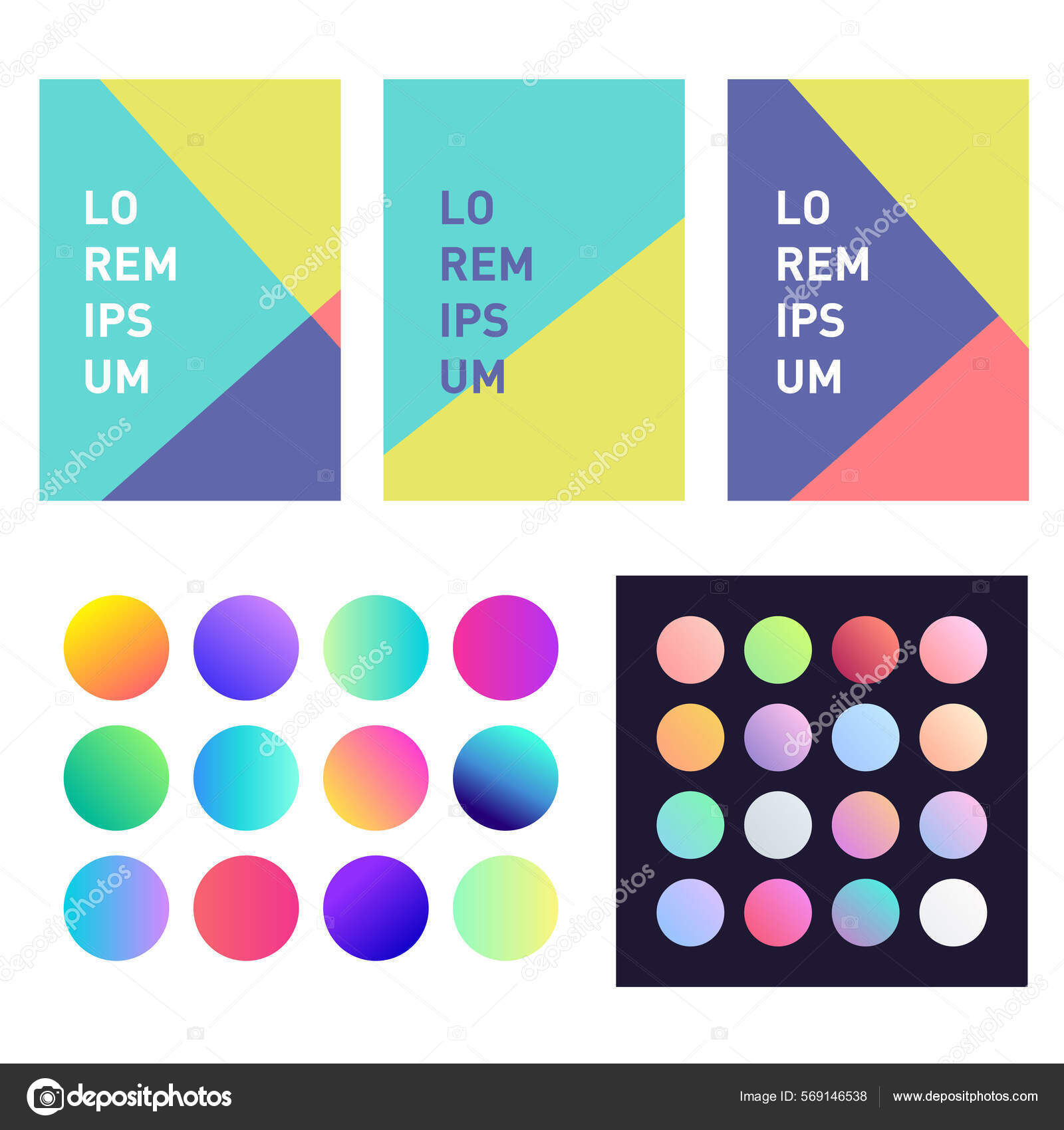 Trendy Soft Color Vector Gradient Set Modern Abstract Backgrounds ...