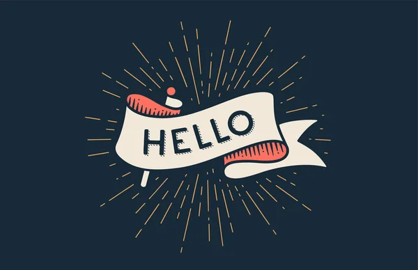 Hello Lettering Banner Poster Sticker Concept Text Hello Icon Message ...