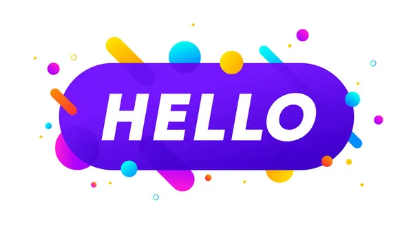 Hello Lettering Banner Poster Sticker Concept Text Hello Icon Message ...