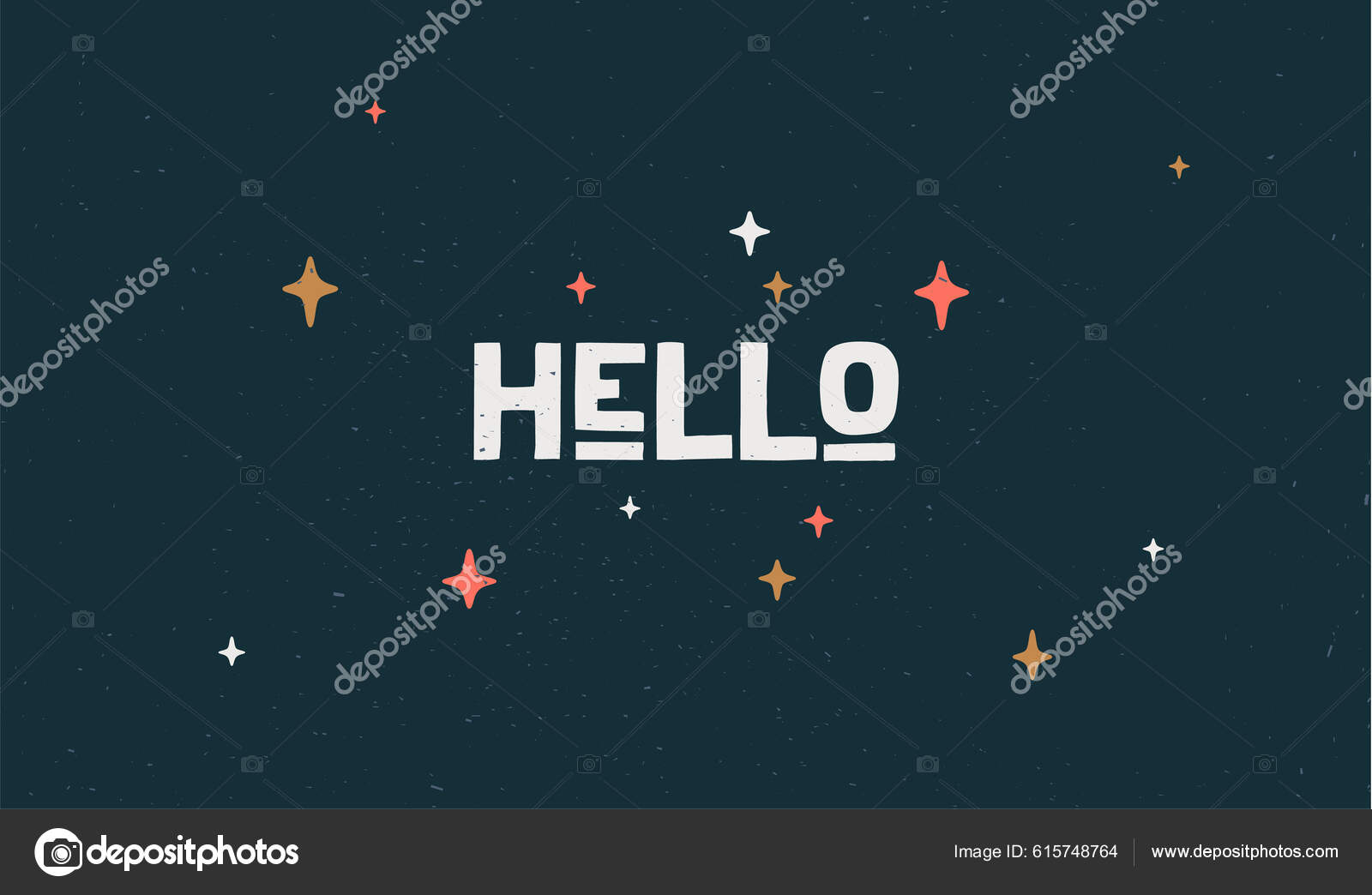 Hola Cartel Con Letras Dibujadas Mano Hola Dibujo Vintage Dibujado ...