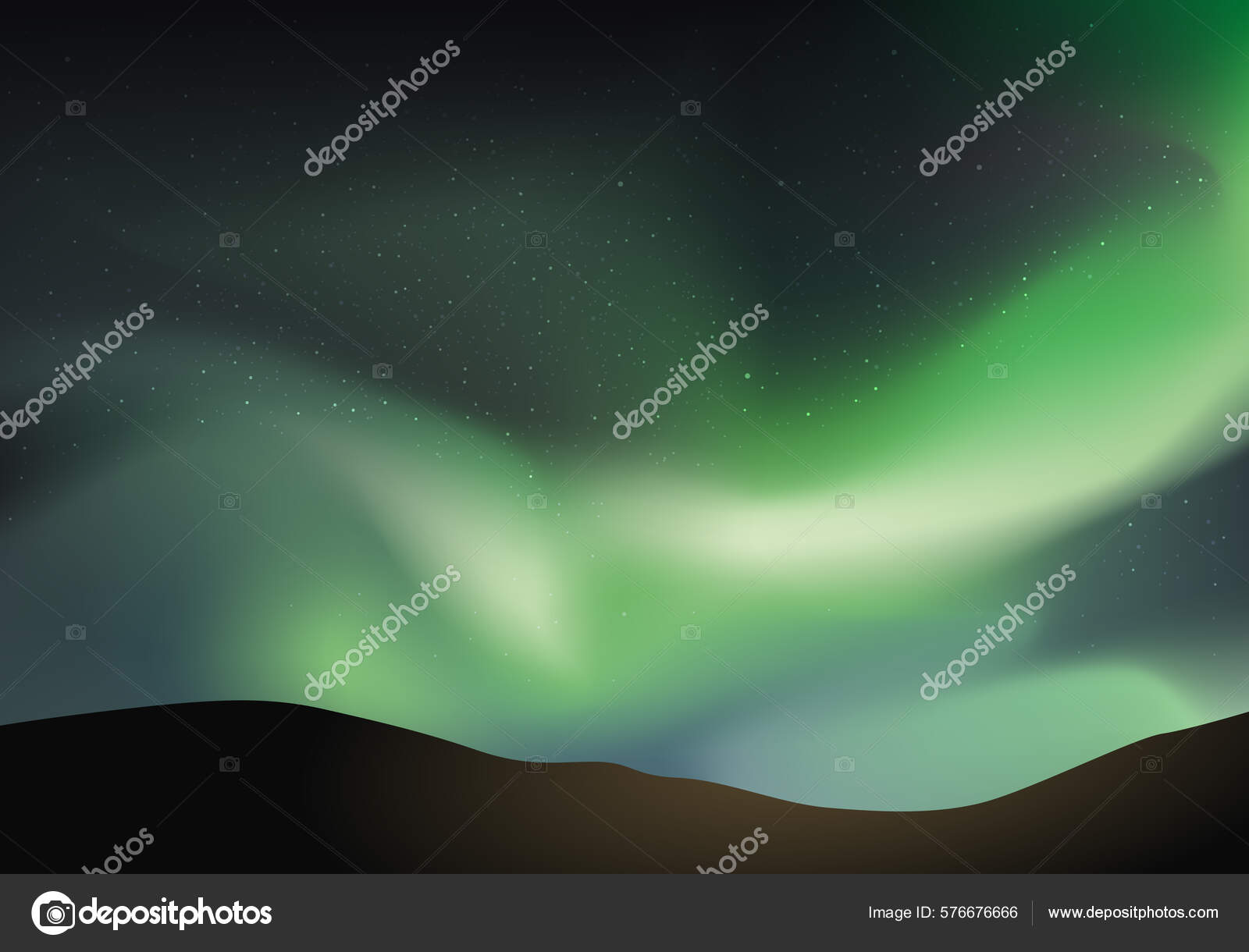 Symbol Zemí Severního Pólu Skandinávie Přírodním Fenoménem Polární Záře ...