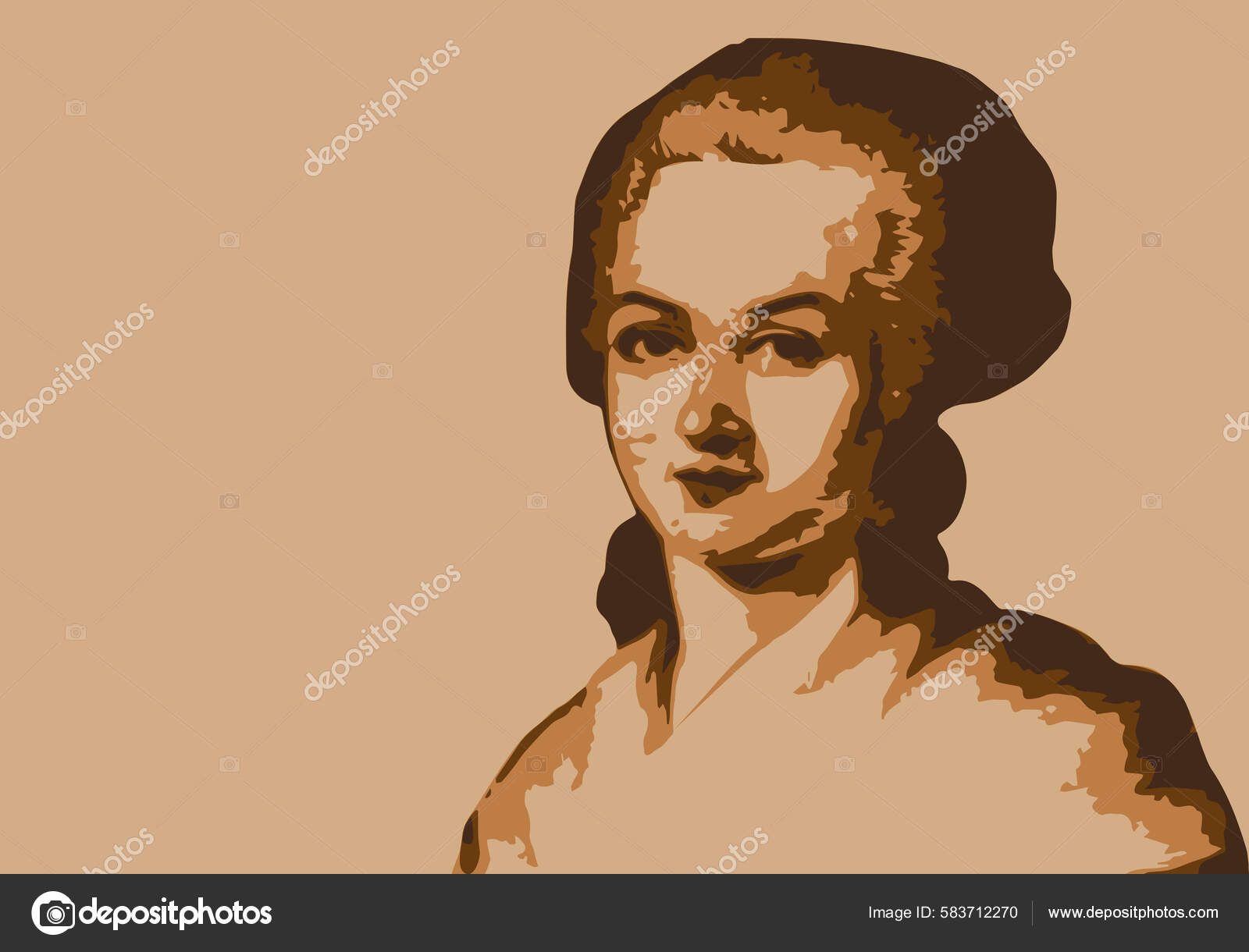 Drawn Portrait Olympe Gouges Famous Writer Politician French Revolution ...
