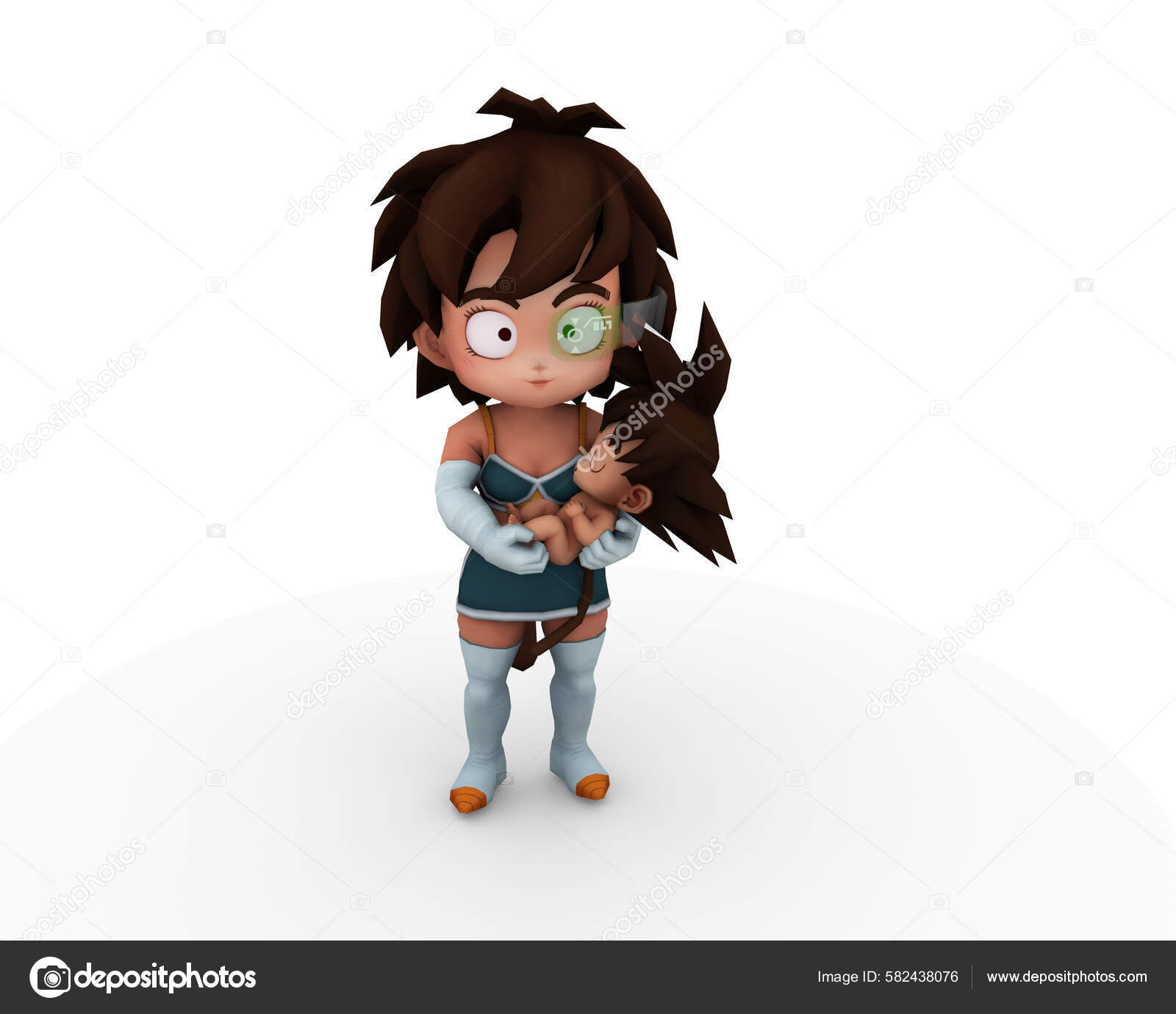 Cartoon Girl Tail Stock Illustration by ©subonkorsutradhar268@gmail.com ...