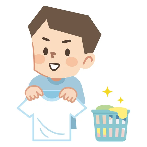 Niño en ropa limpia imágenes de stock de arte vectorial | Depositphotos