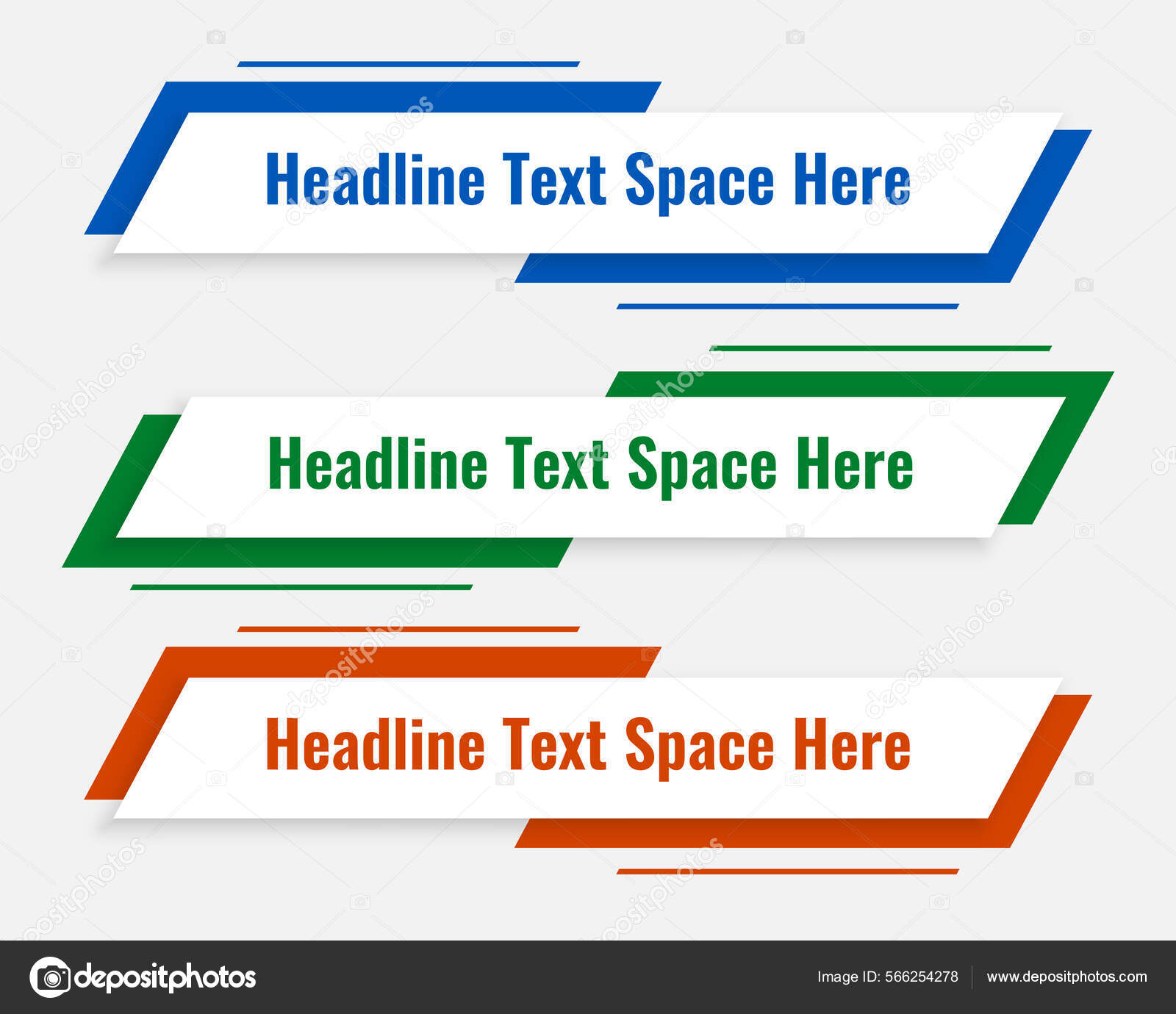 Modern Lower Third Template Three Colors Stock Vector Image by ...