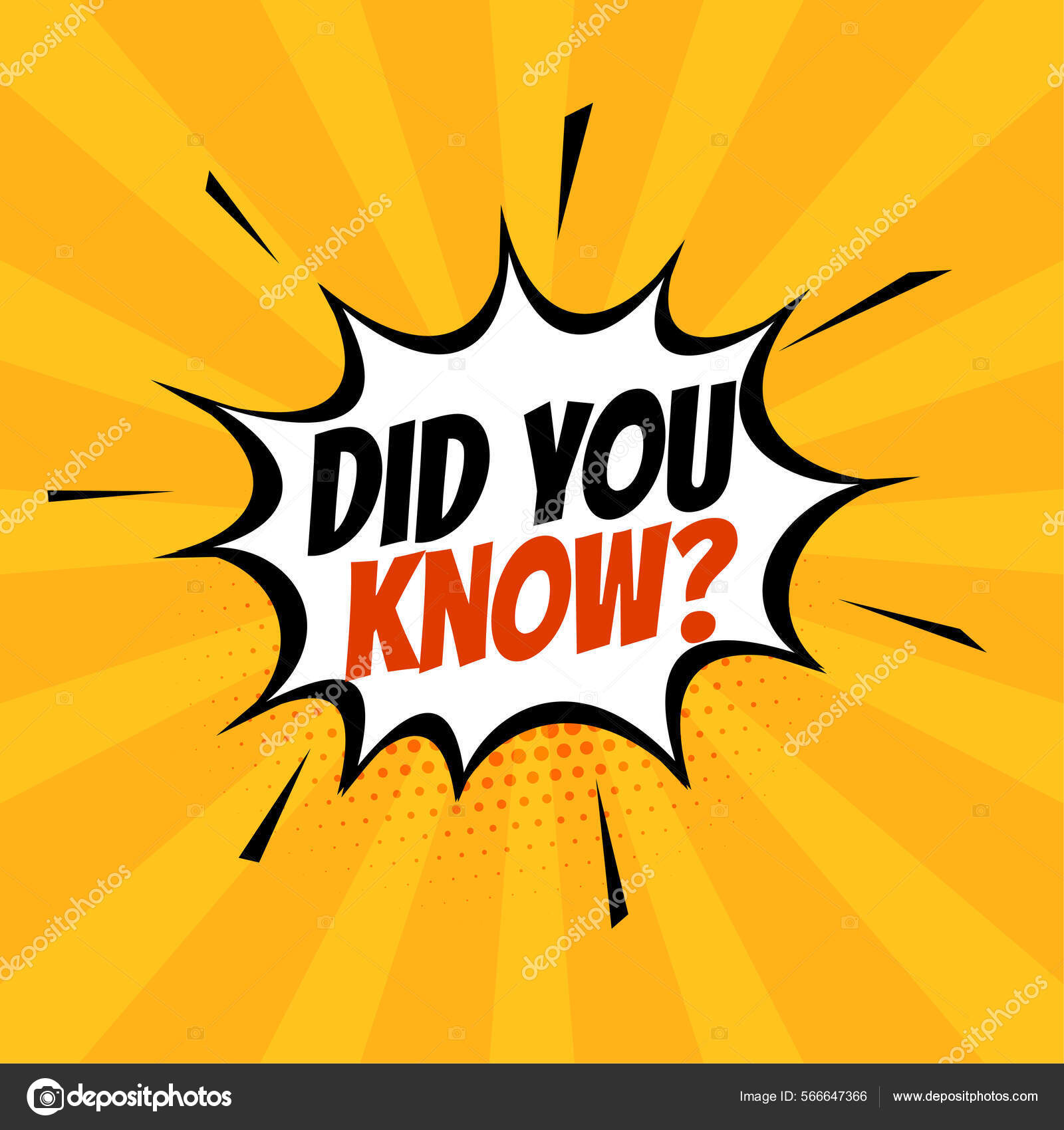 Comic Style Did You Know Background Design Stock Vector Image by ...