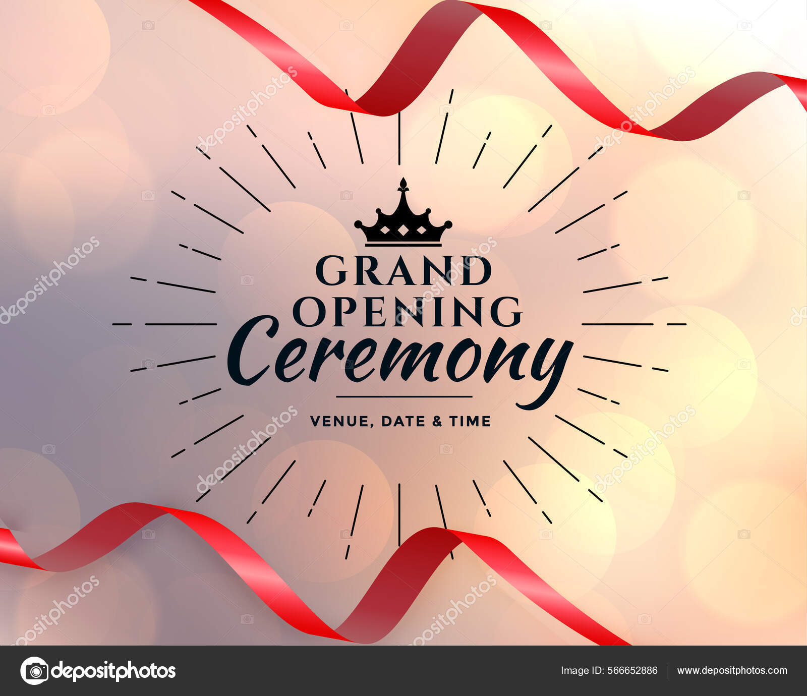 Grand Opening Event Ceremony Template Design Stock Vector Image by ...