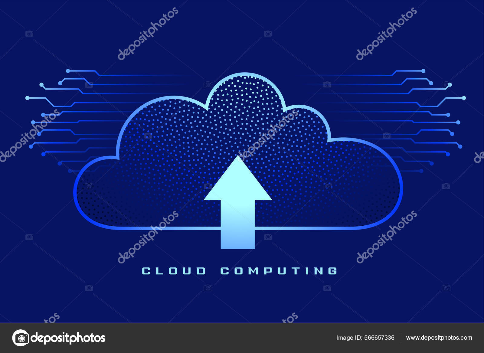 Cloud Computing Background Upload Arrow Symbol Stock Vector Image by ©desinerstar #566657336