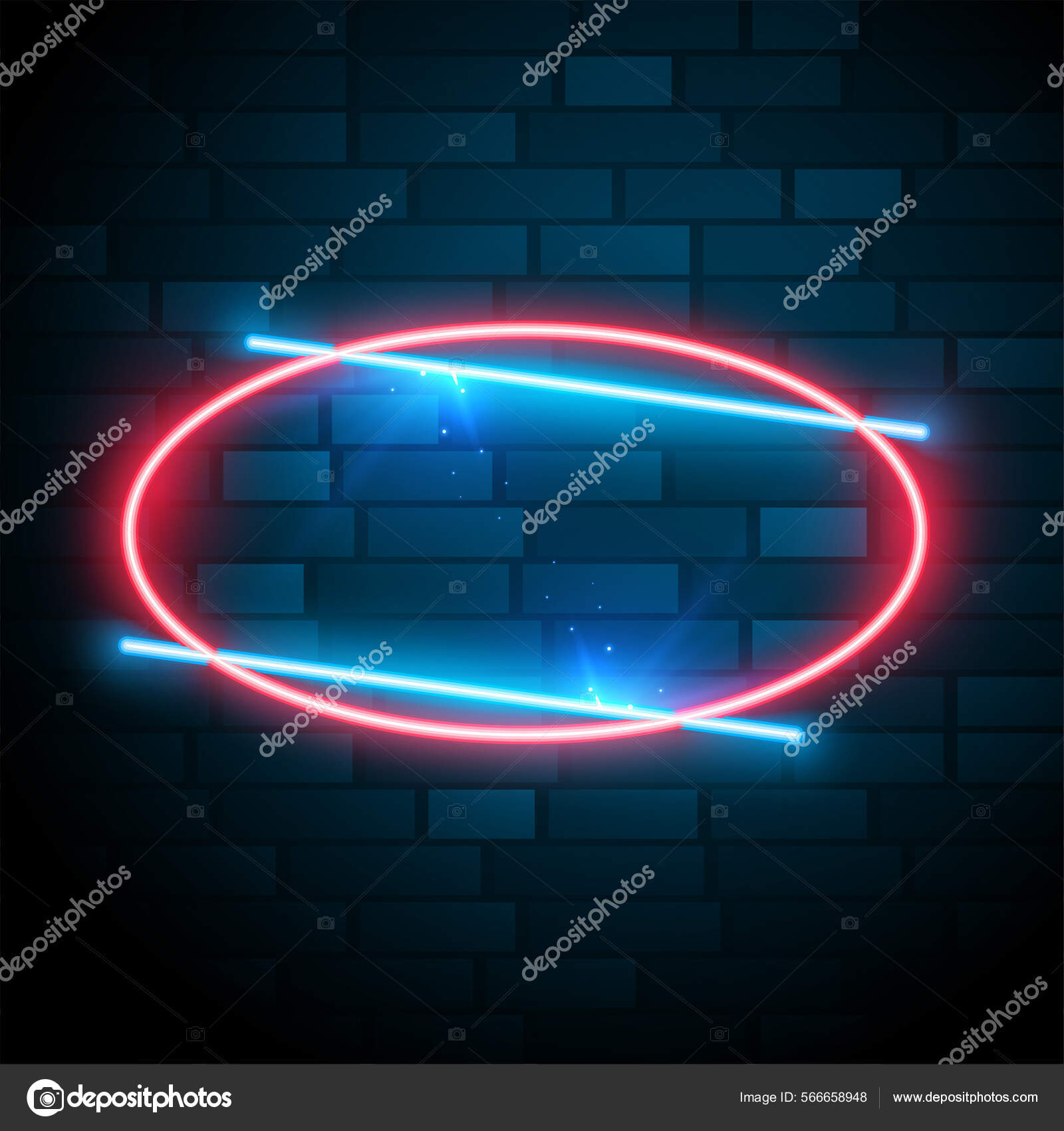Shiny Glowing Oval Neon Frame Text Effect Stock Vector Image by ...