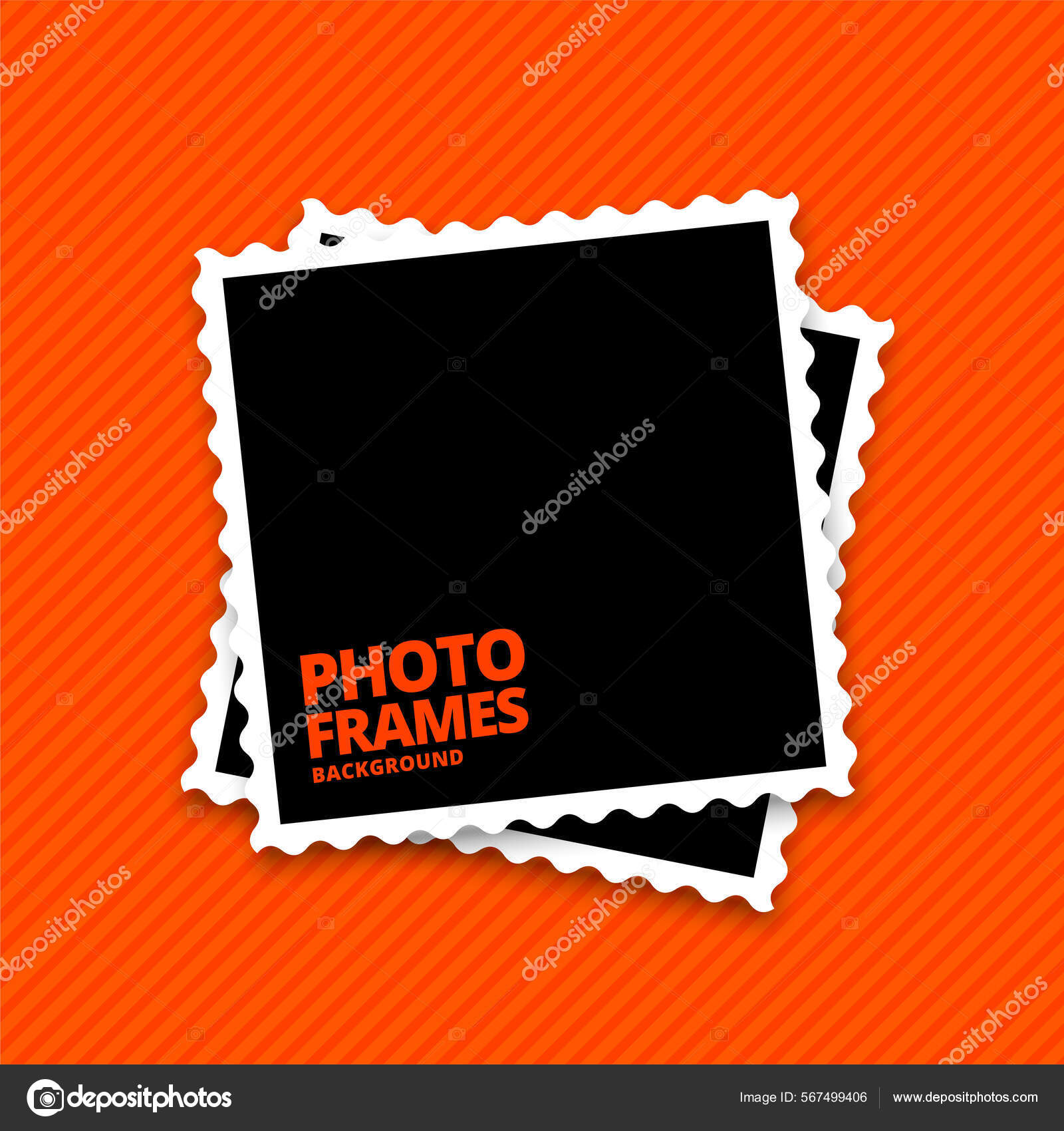 Realistic Photo Frames Orange Background Stock Vector by ©desinerstar ...
