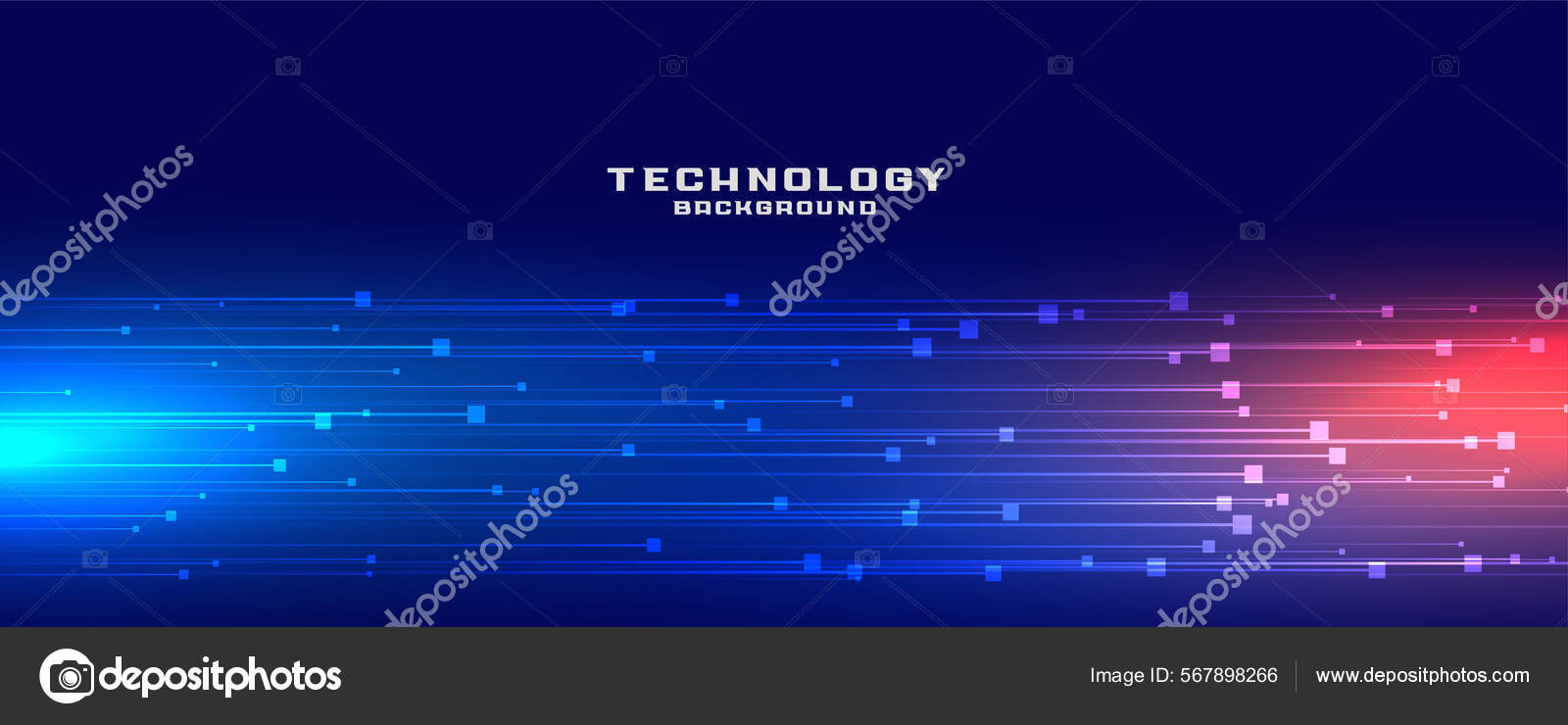 Dynamic Technology Lines Banner Design Stock Vector Image by ...