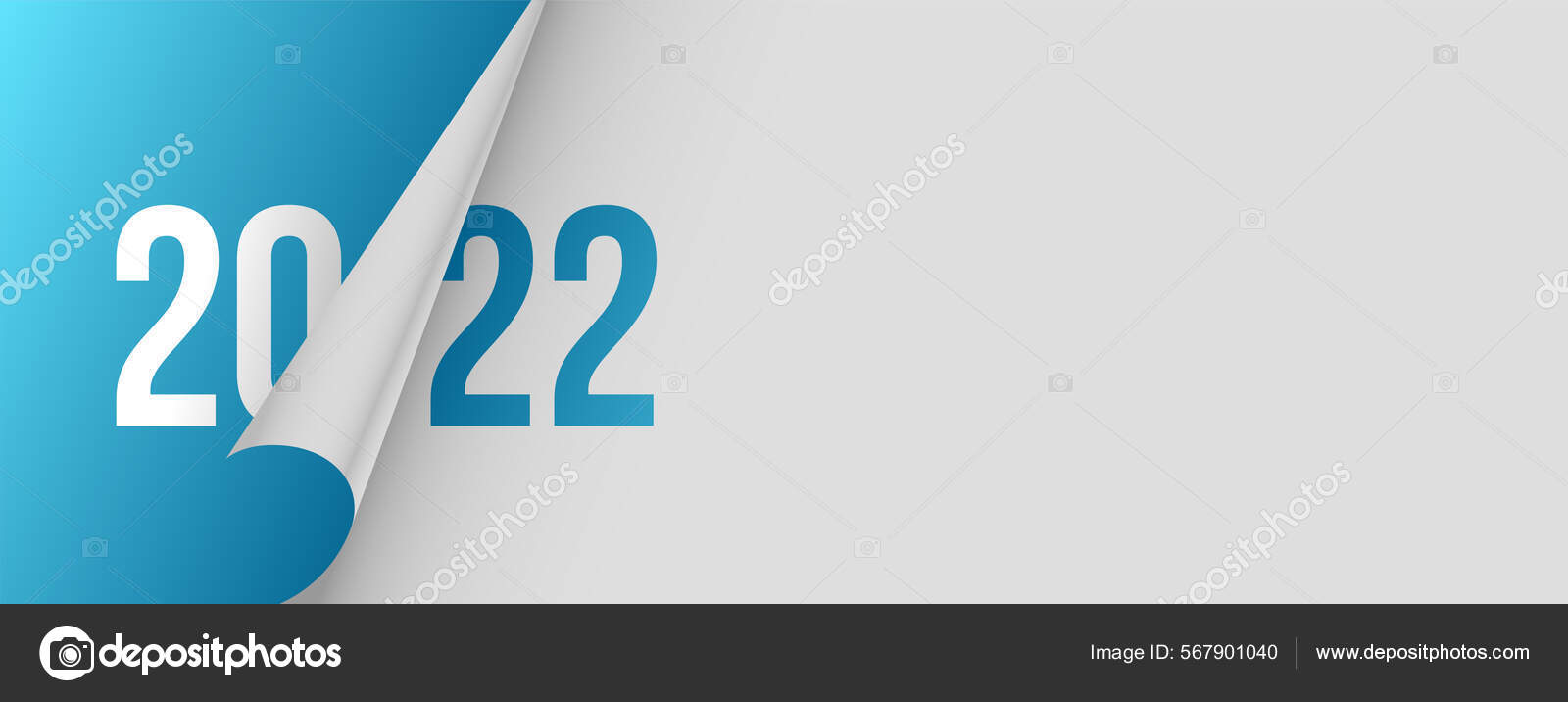 2022 New Year Banner Page Curl Style Stock Vector Image by ...