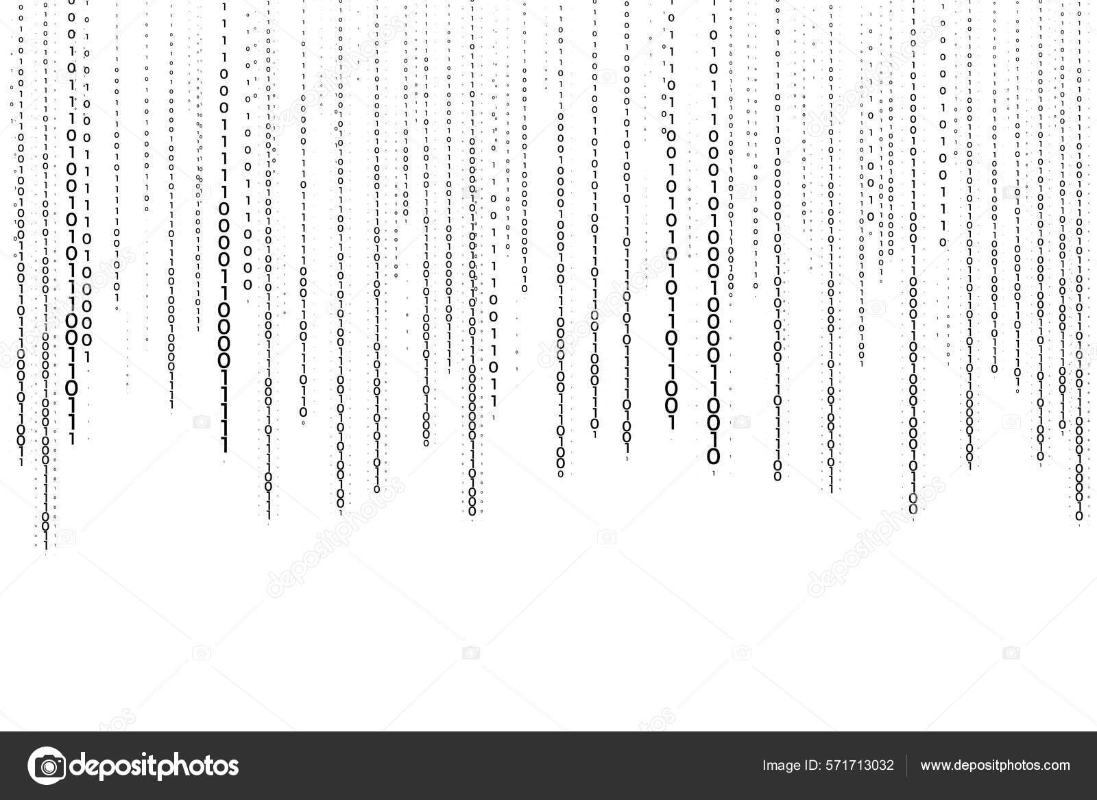 Digital Falling Binary Code Numbers White Background Stock Vector Image ...